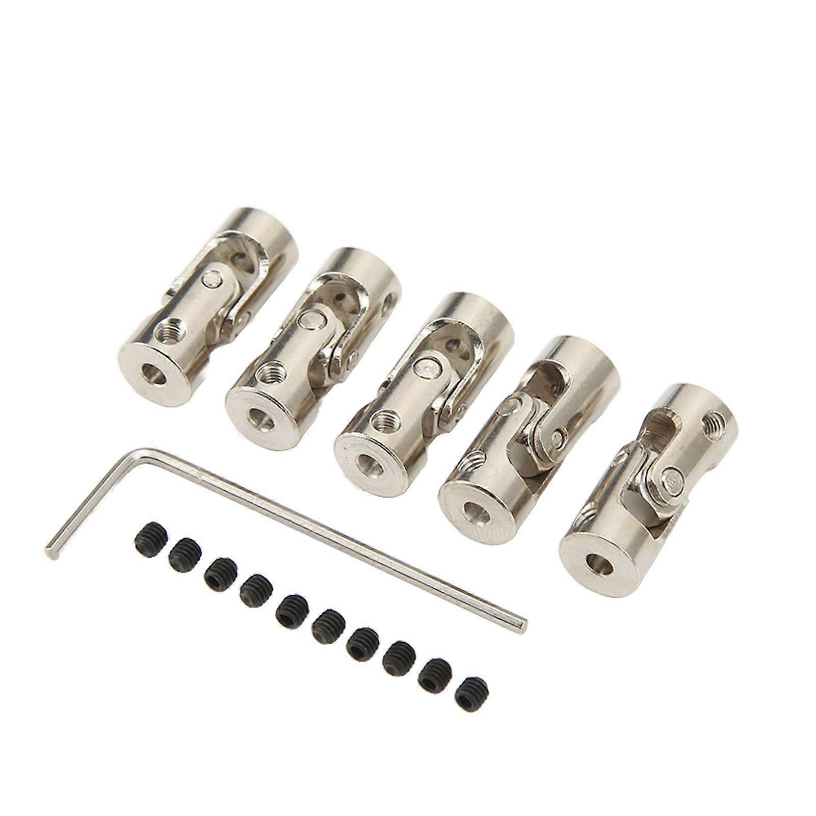 5PCS 3mm Shaft High Strength Steel 2 Section Universal Joint Coupling ...
