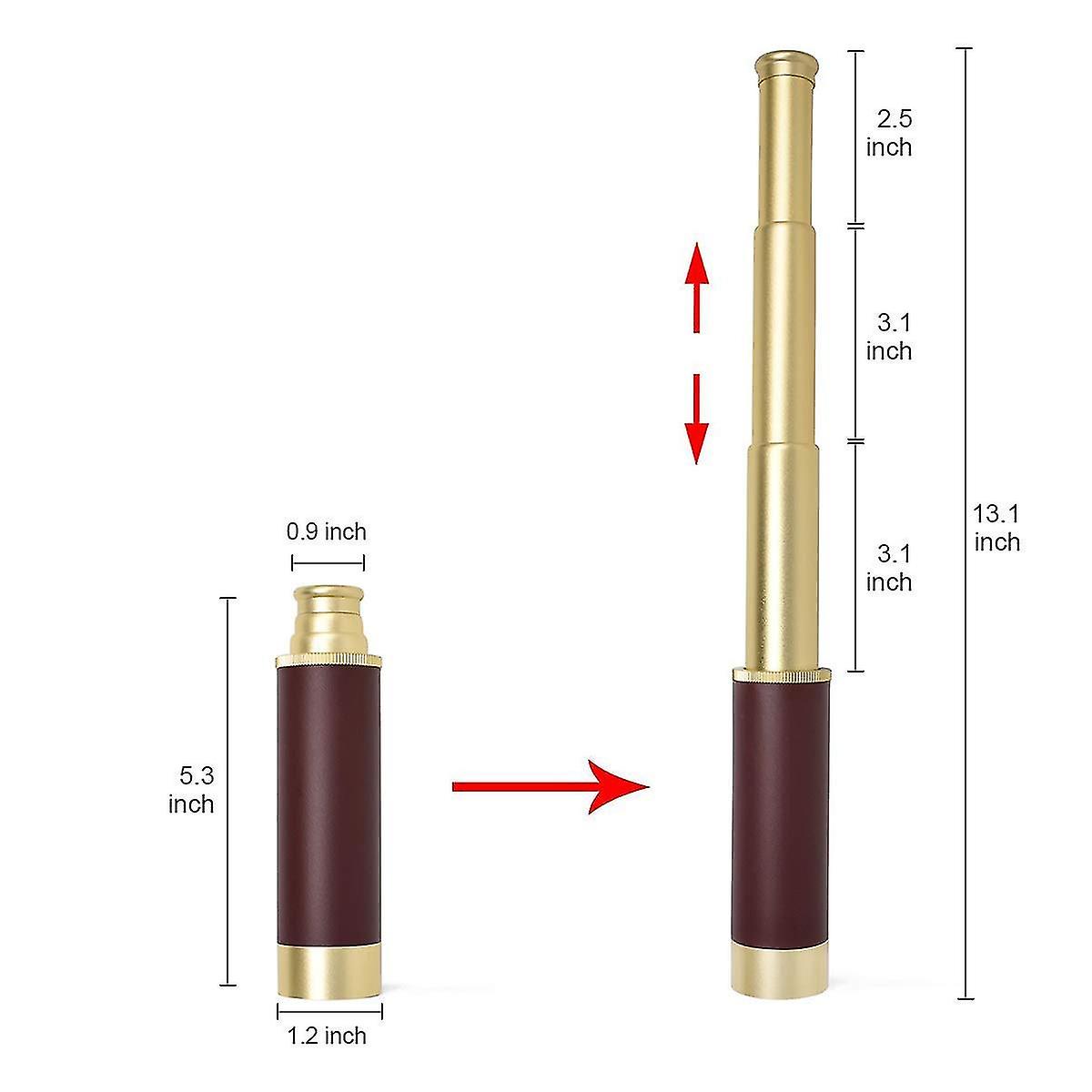 Retro Pirate Telescope Zoomable 25x30 Spyglass Collapsible Handheld ...