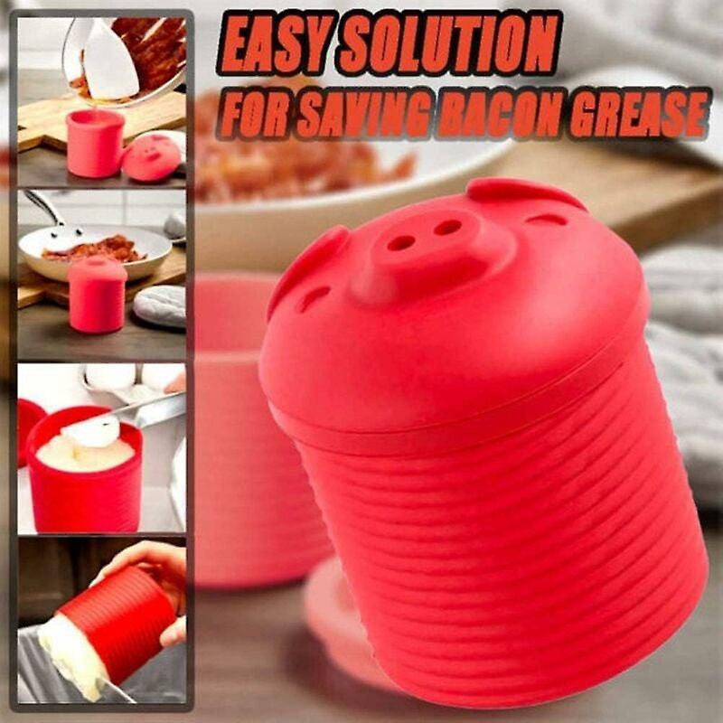 Bacon Grease Container - Silicone Bacon Grease Container with Strainer ...
