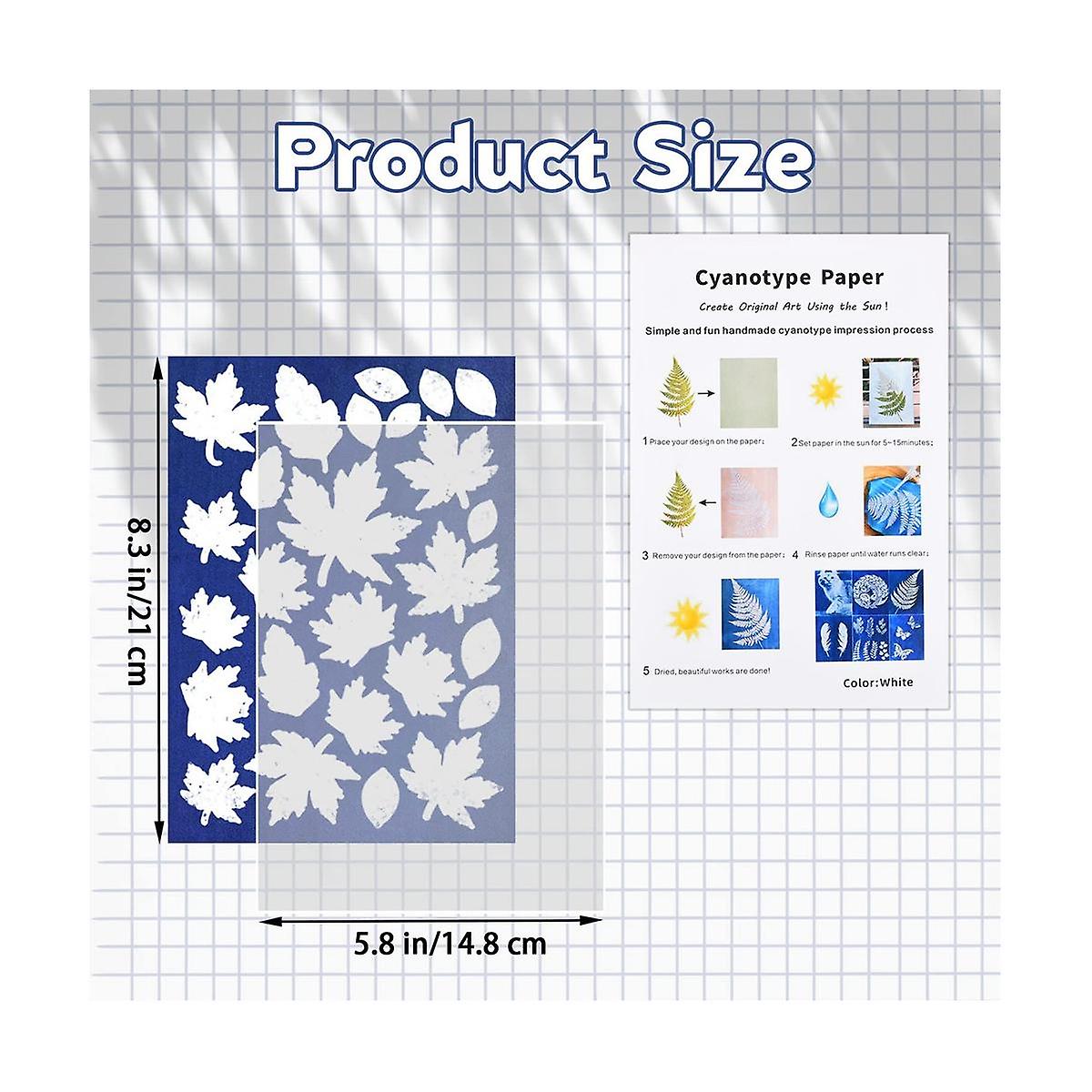 Sun Print Paper Kit, Cyanotype Paper, 32 Sheets Cyanotype Paper with 2 ...