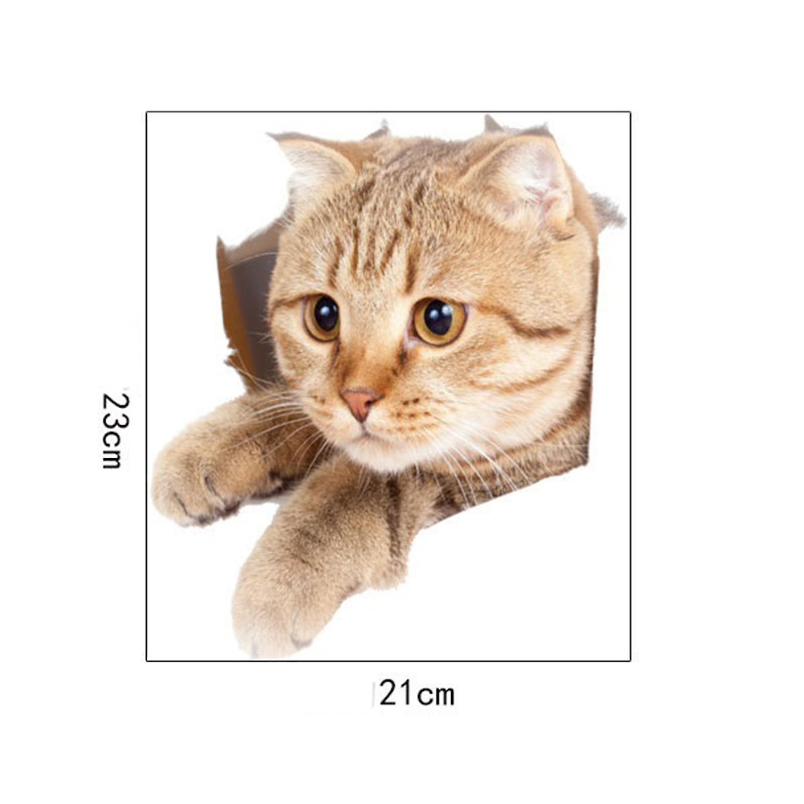 Cartoon Cat Toilet Fun Sticker Toilet Seat Cover Decal For Bathroom ...