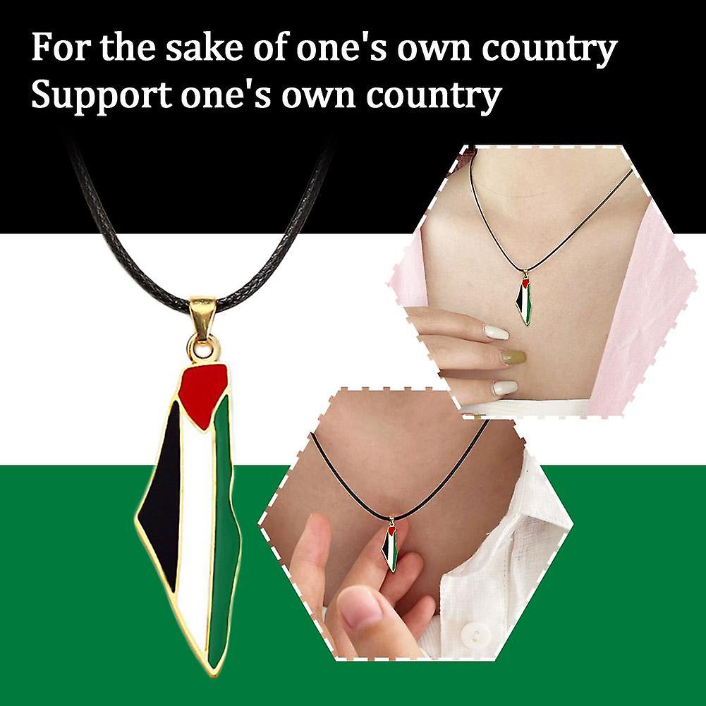 Palestine Flag Maps Necklace Pendants with 50cm Chain Palestinian ...