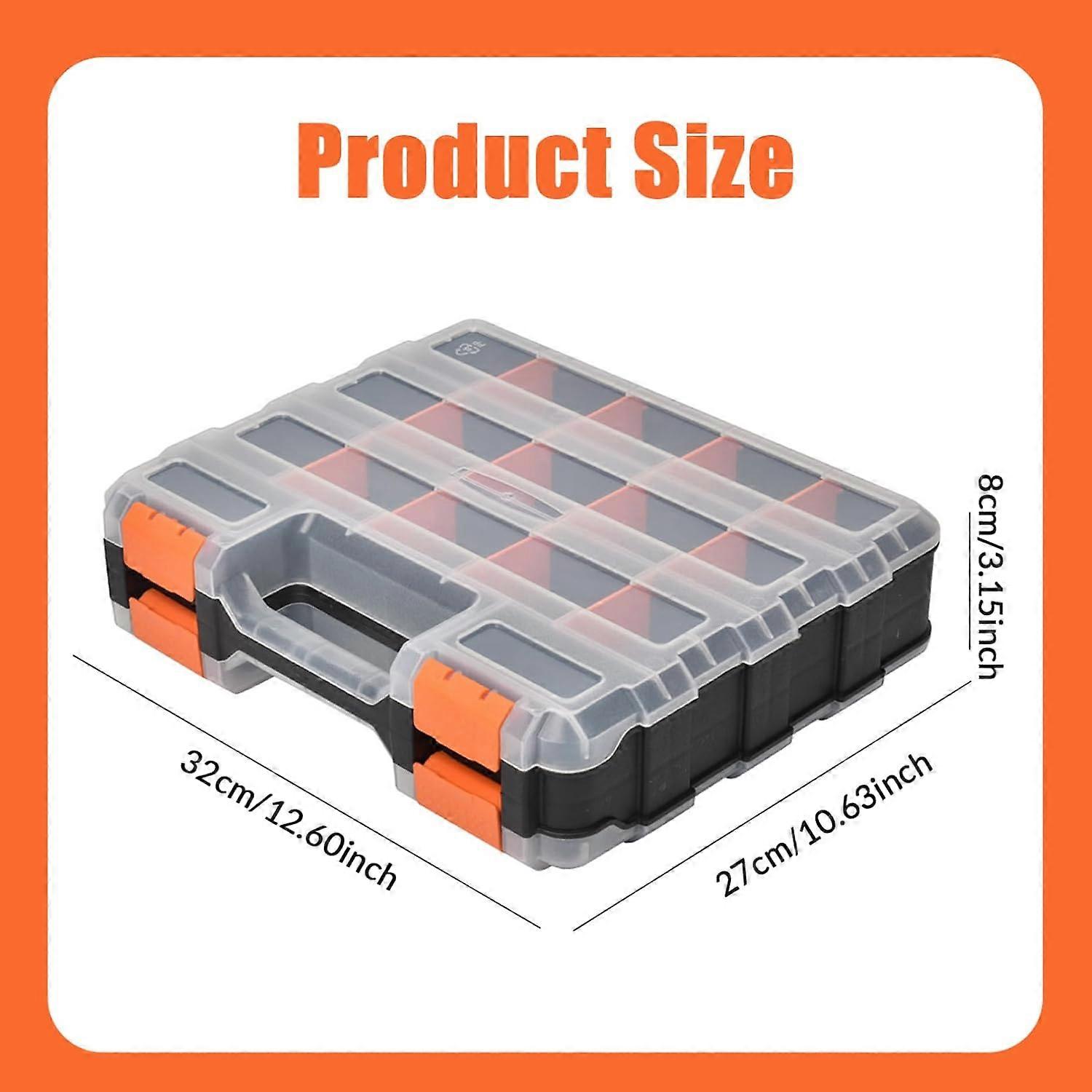 Small Parts Storage Box, Double Sided 34 Compartment Hardware Storage ...