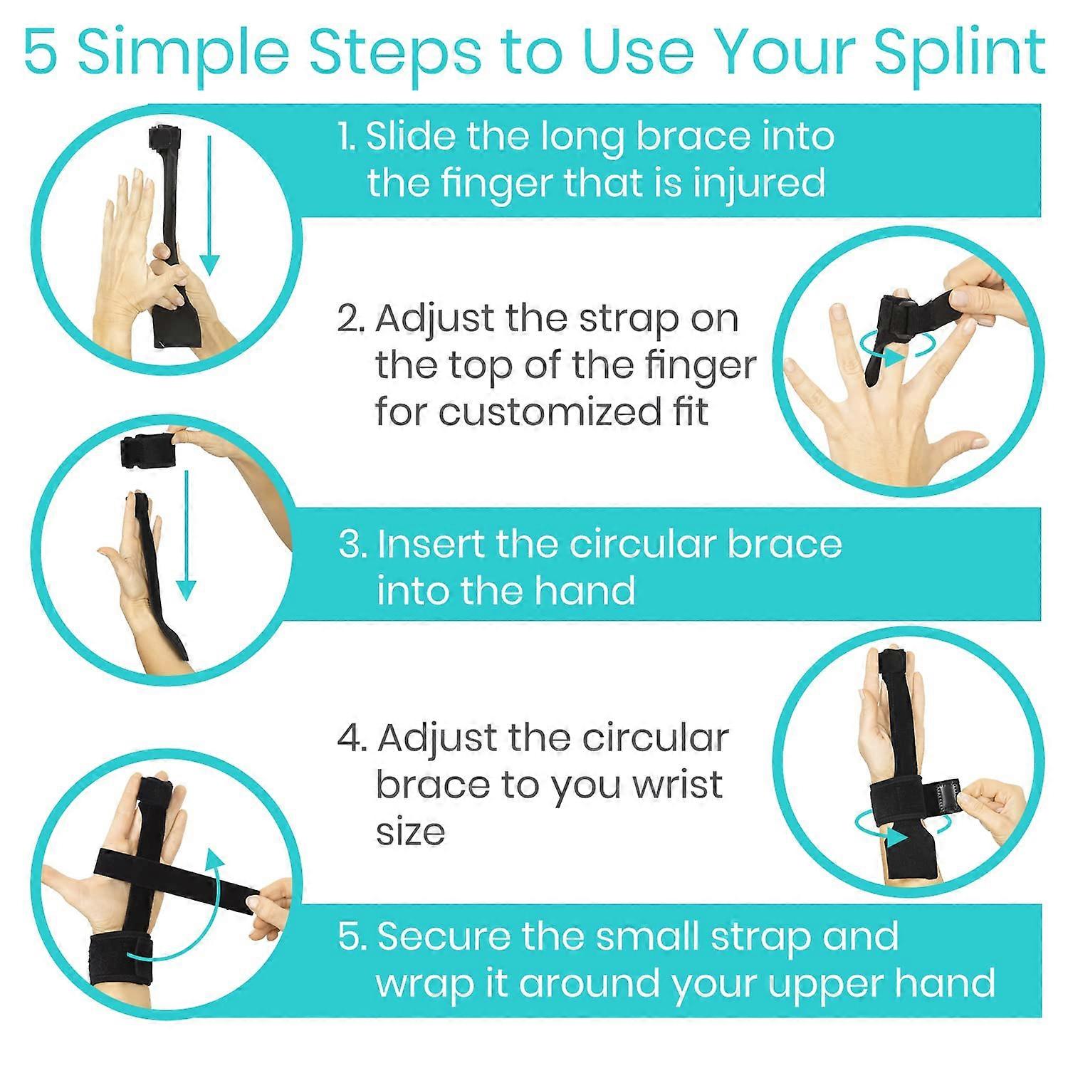 Full Trigger Finger Splint - Hand and Wrist Brace Support - Adjustable ...