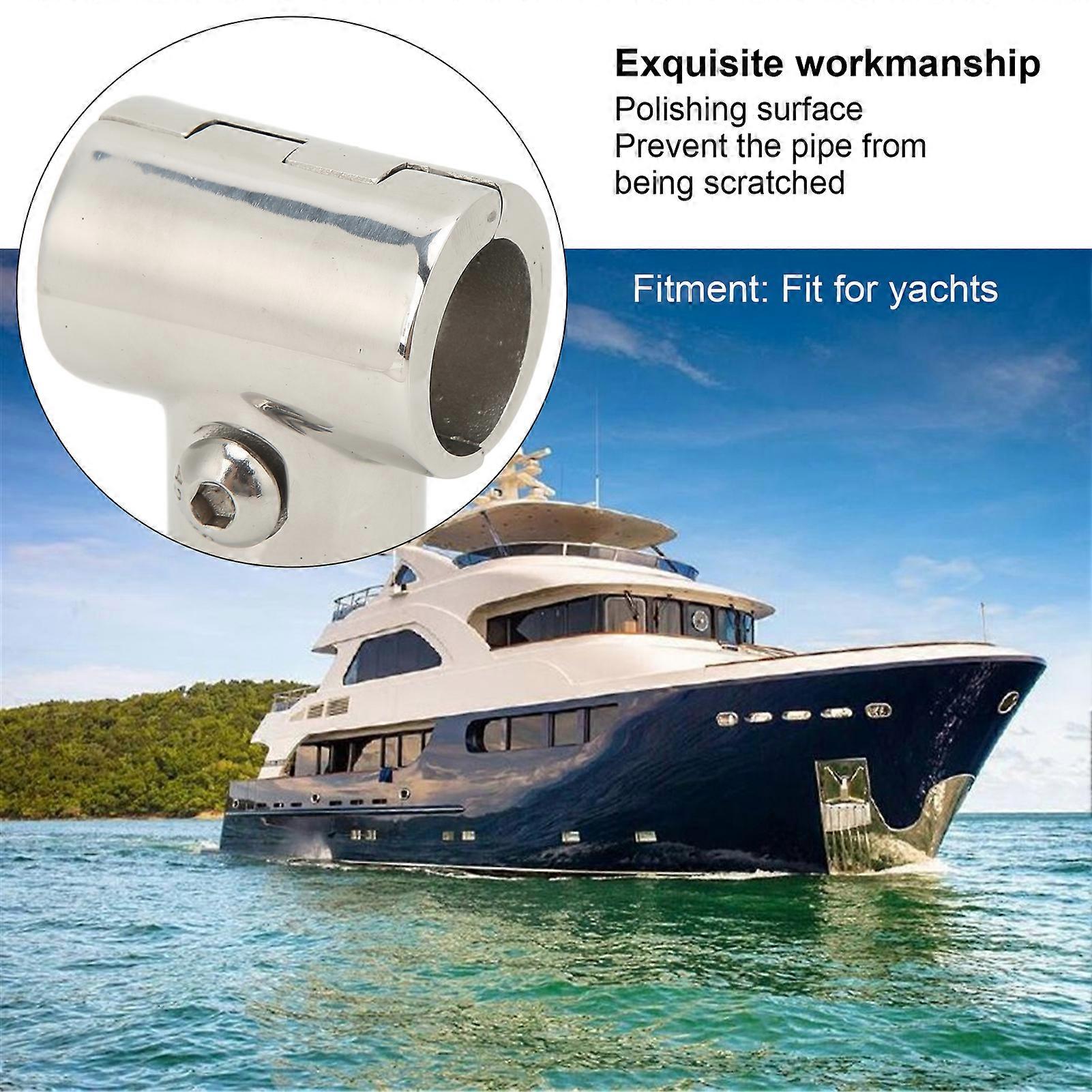 Stainless Steel Boat Hand Rail Fitting Heavy Duty 90 Degree Tee Split ...
