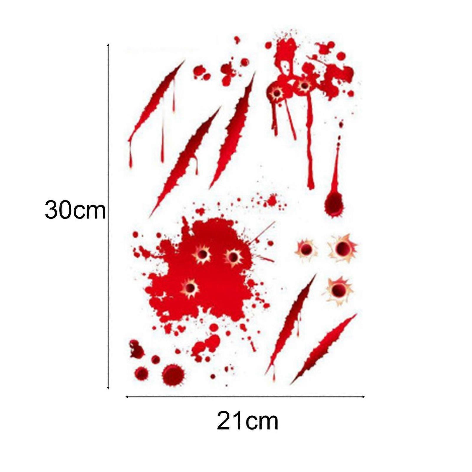 1 Sheet Red Blood Sticker Car Funny Halloween Theme Bleeding Decal Self ...