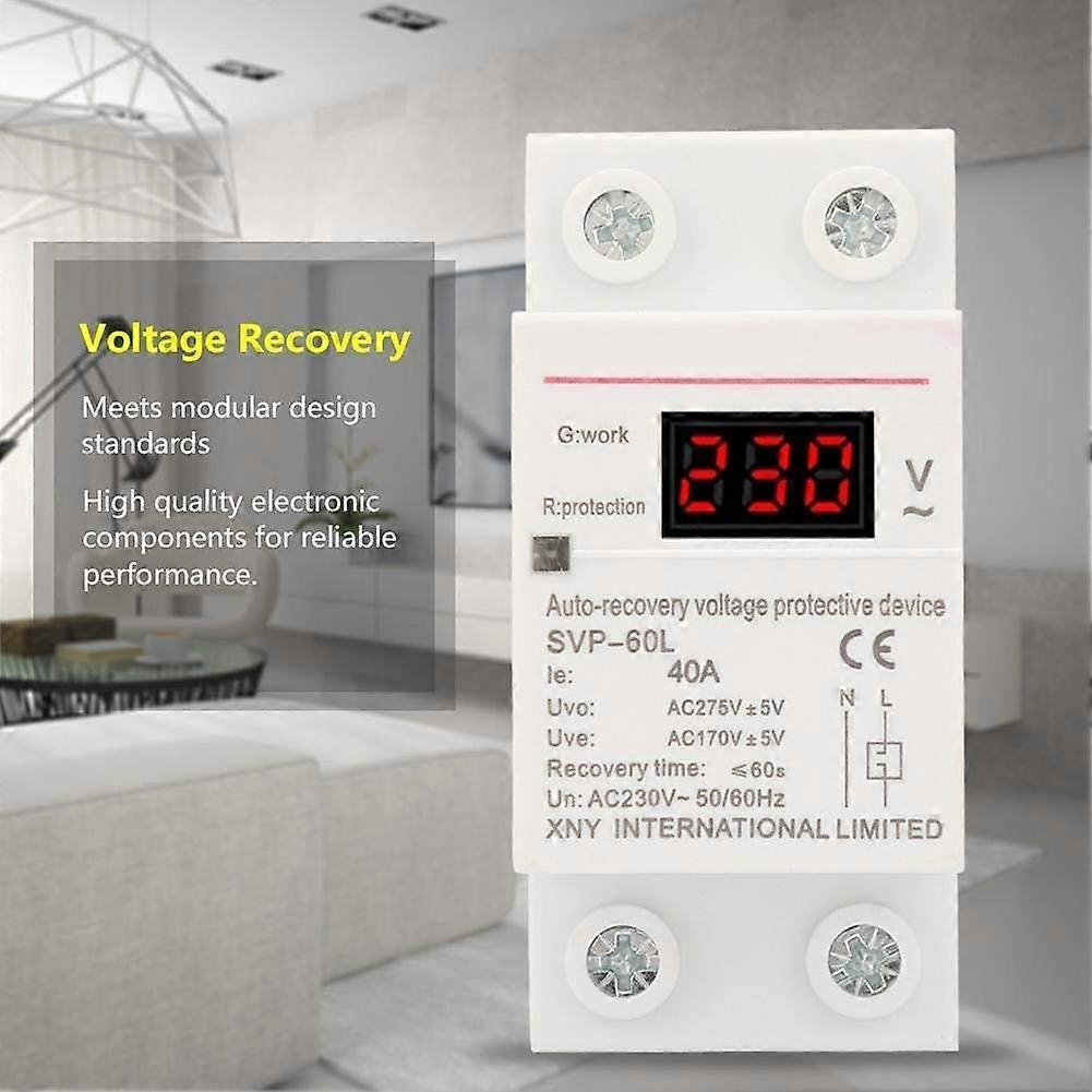230V 40A Self-Recovery Overvoltage And Undervoltage Protection Device ...