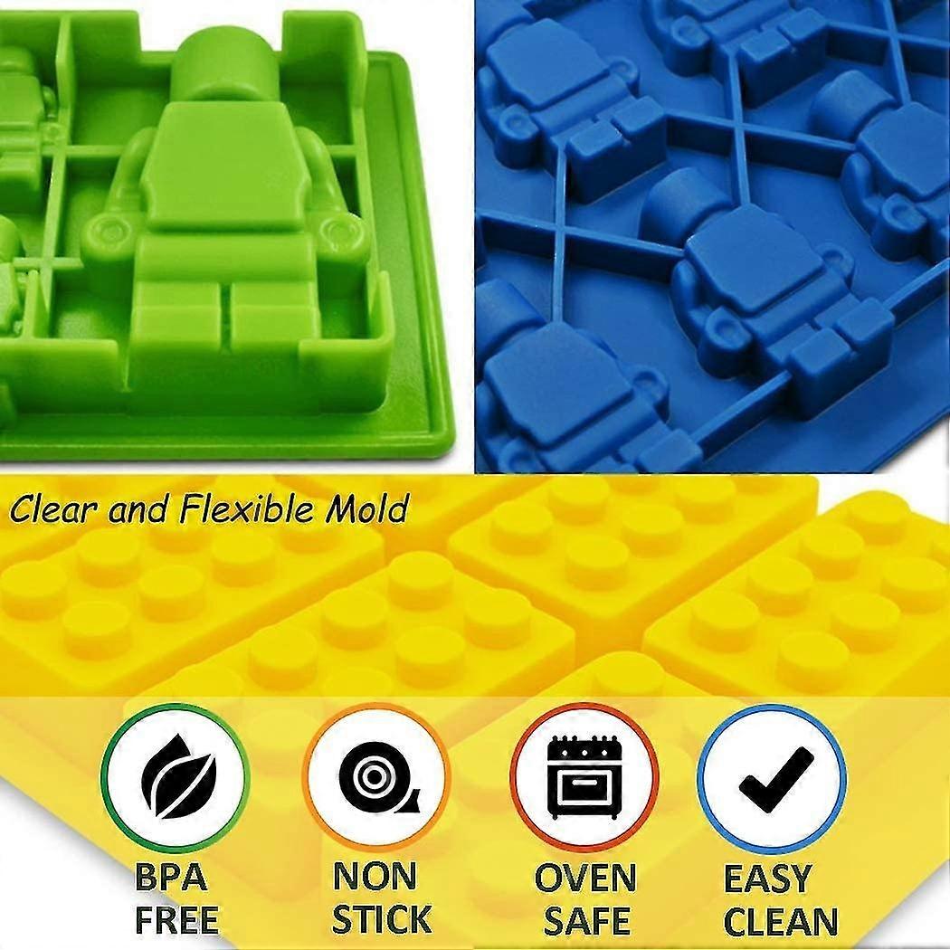 Bricks Mold,silicone Molds Set For Building Blocks And Robots Birthday ...