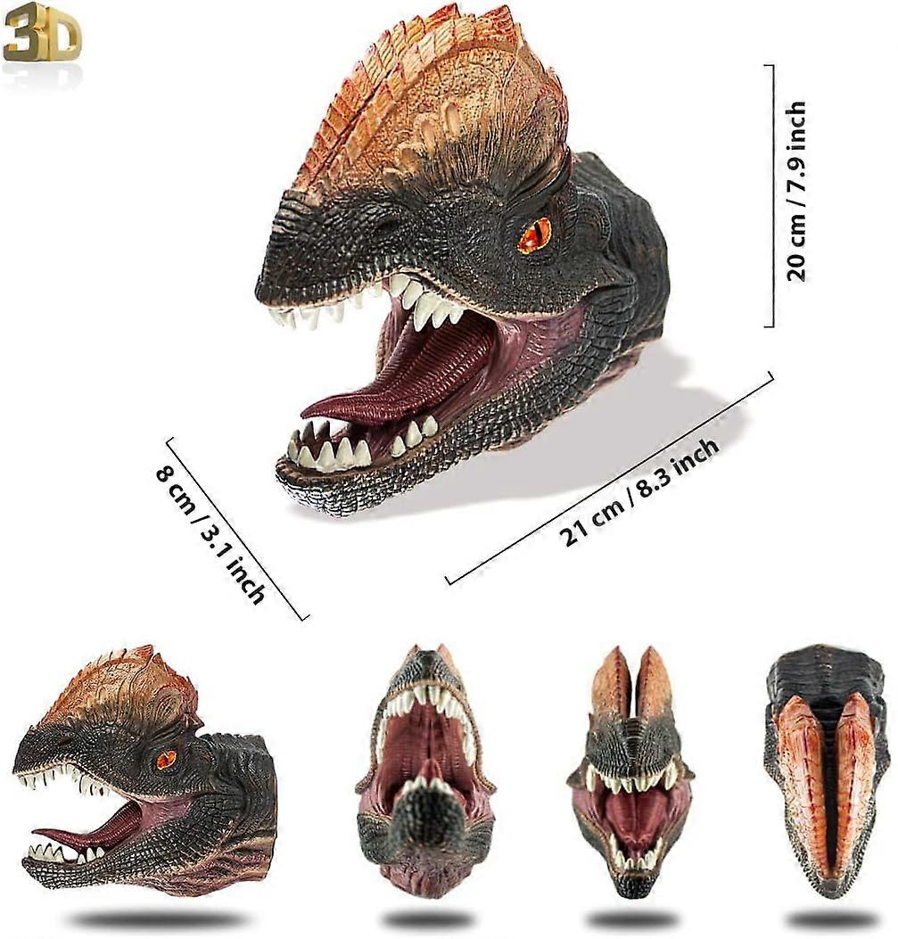Dinosaur Hand Puppets, Soft Rubber Toys Set, Realistic Golden Eye ...