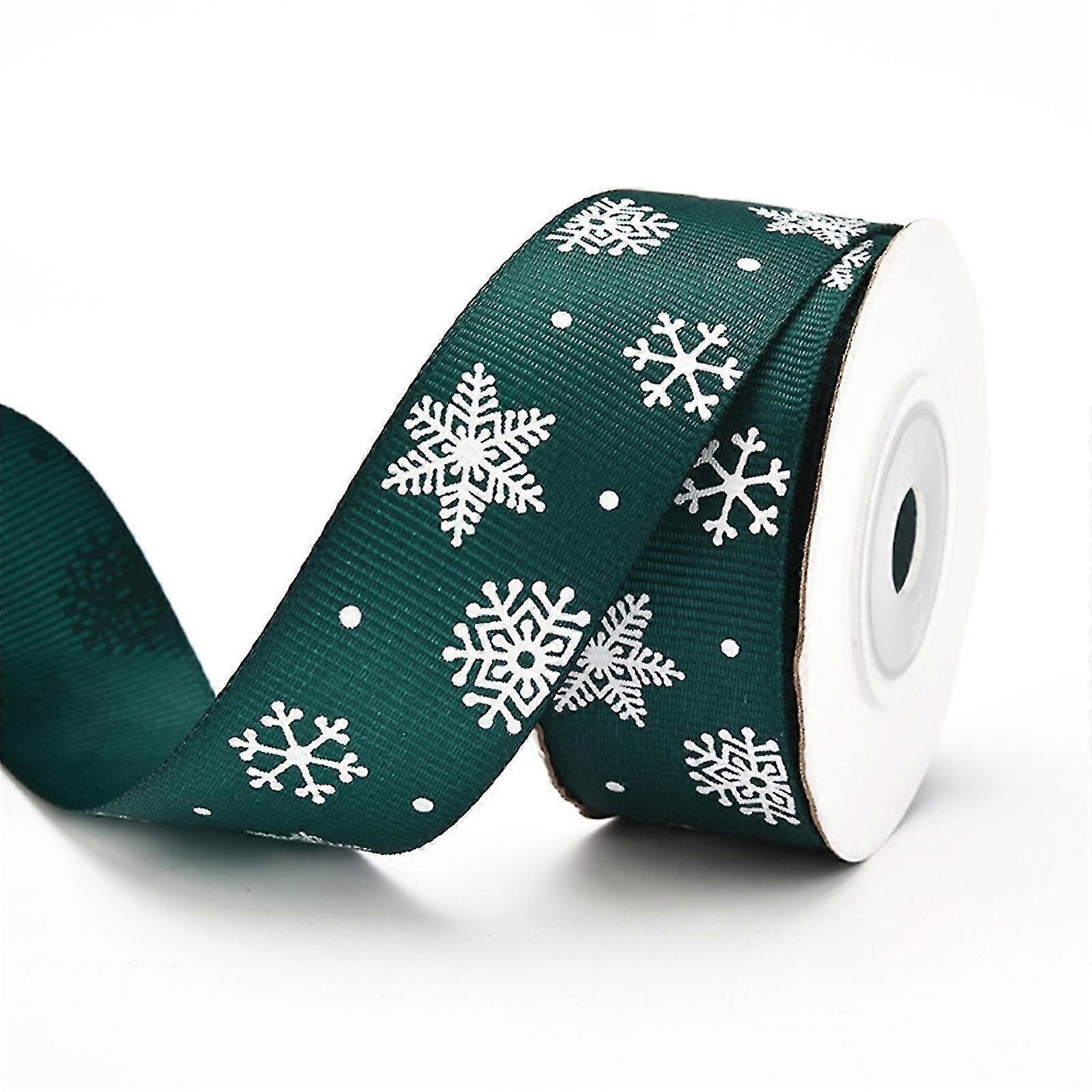 Holiday Ornaments 2.5cm Christmas Ribbon Gift Wrapping Ribbon Snowflake ...