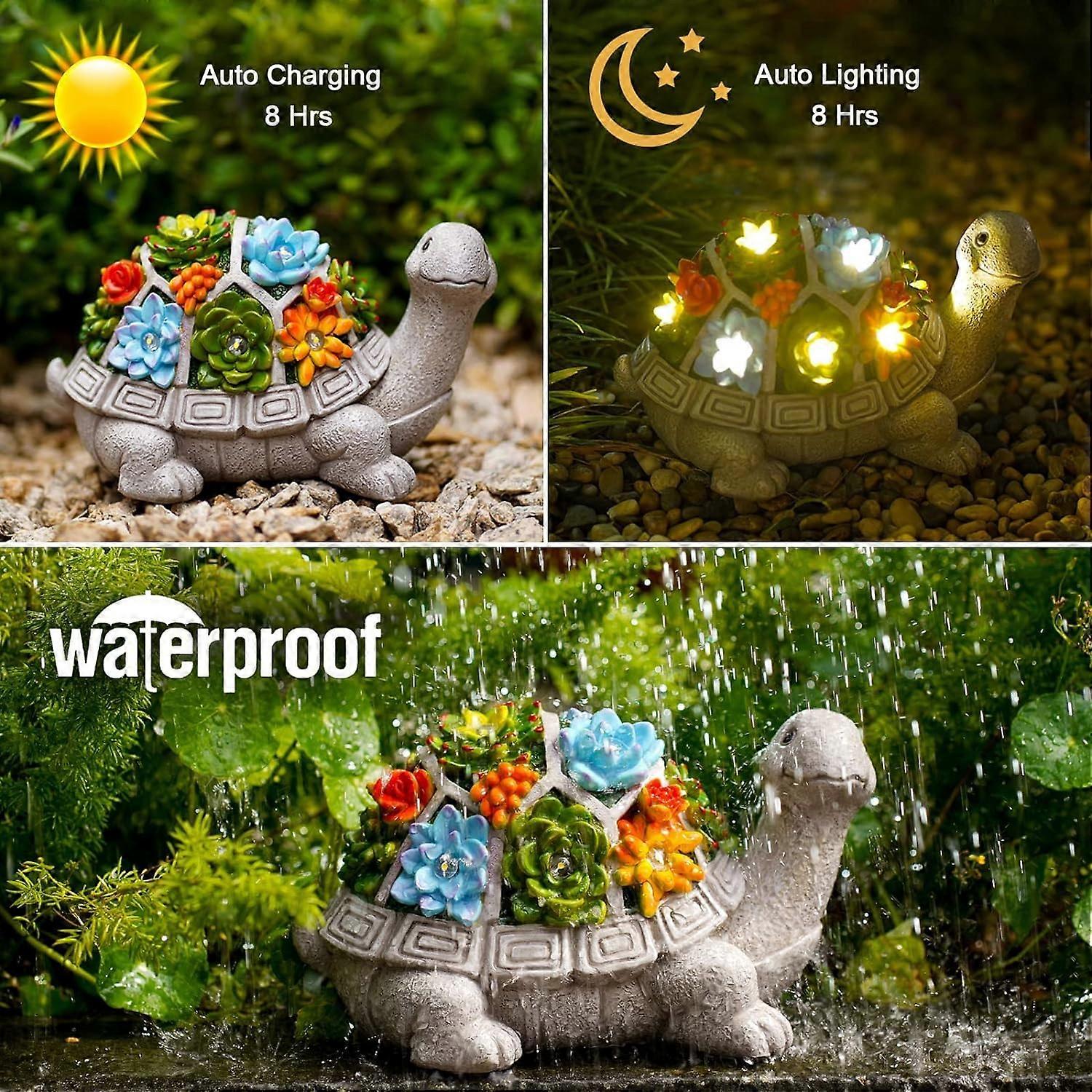 Solar Turtle Statue Garden Ornaments Outdoor Decorations,Garden ...