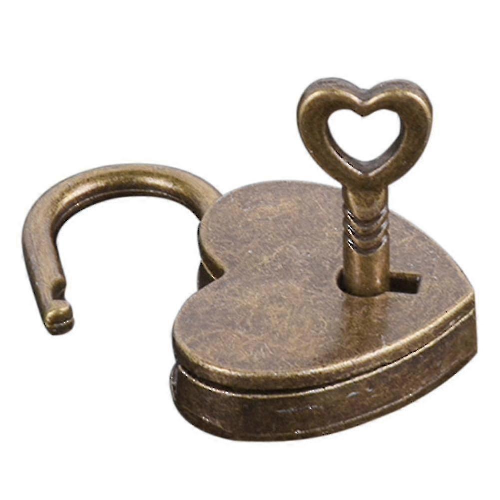 Tib Mini Retro Alloy Heart Shape Lock Padlock Small Luggage Box Lock ...