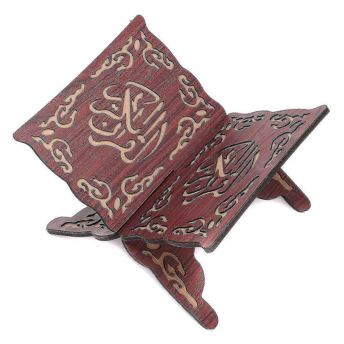 Wooden Quran Book Holder Stand Handmade Carved Islamic Rack Home Decor ...