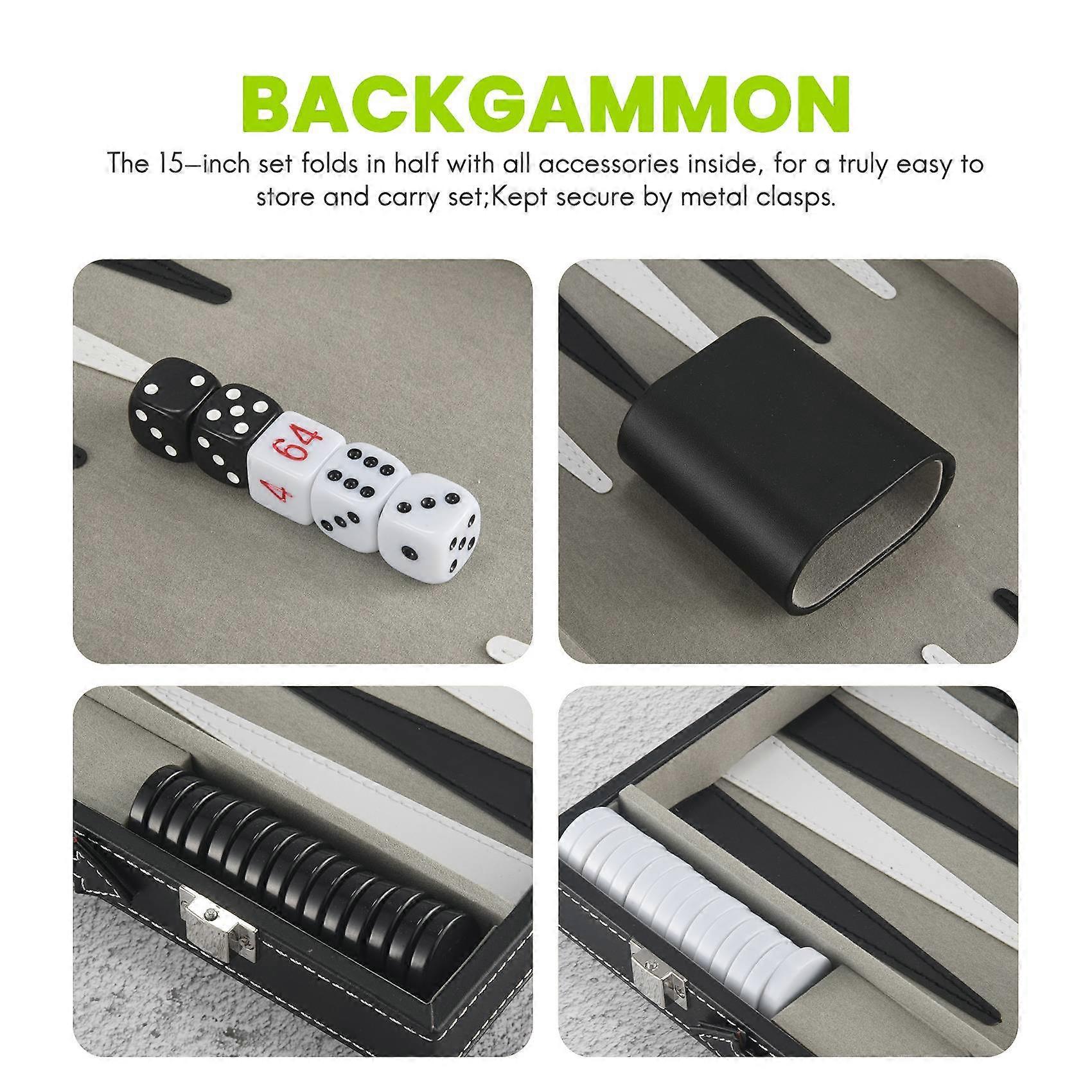 Backgammon Set - Classic 14.75 Inch Backgammon Sets for Adults Board ...