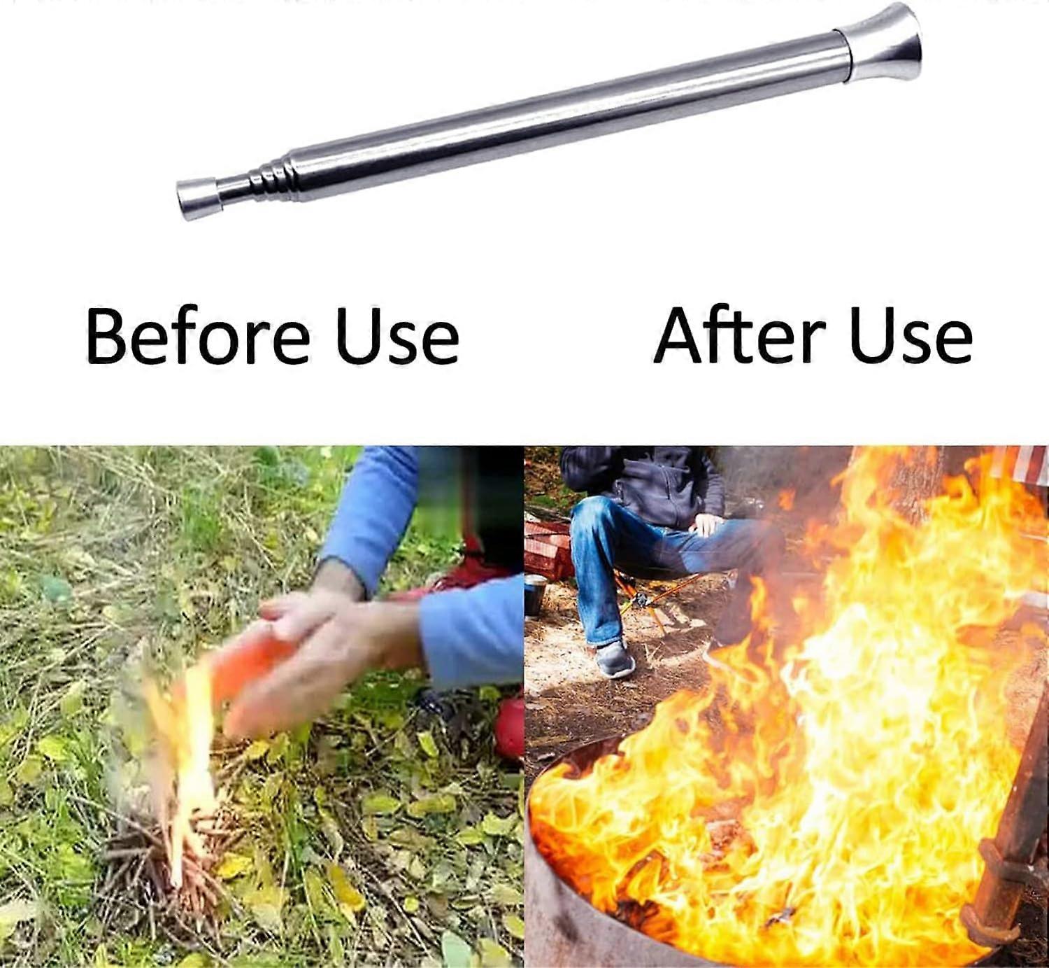 INOX Straw Bellows, Set of 2 Telescopic Blowing Tubes, 13.5*62.5cm ...