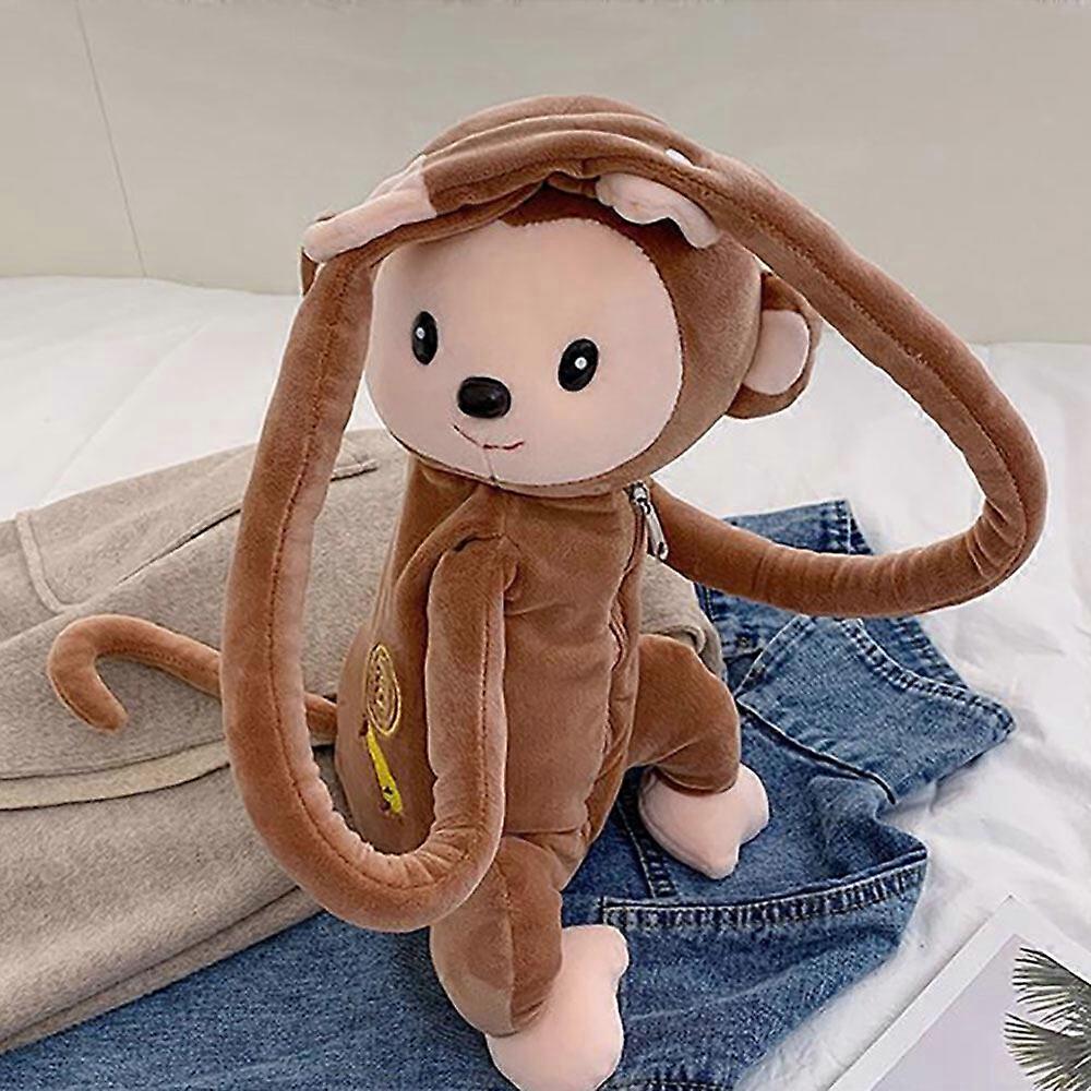 Women Lovely Monkey Plush Backpack Shoulder Bag Cartoon Children ...