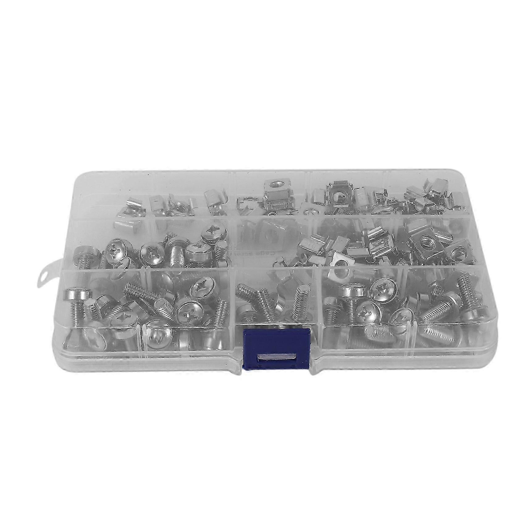 50 Sets M6 Square Hole Hardware Cage Nuts&Mounting Screws Washers for ...