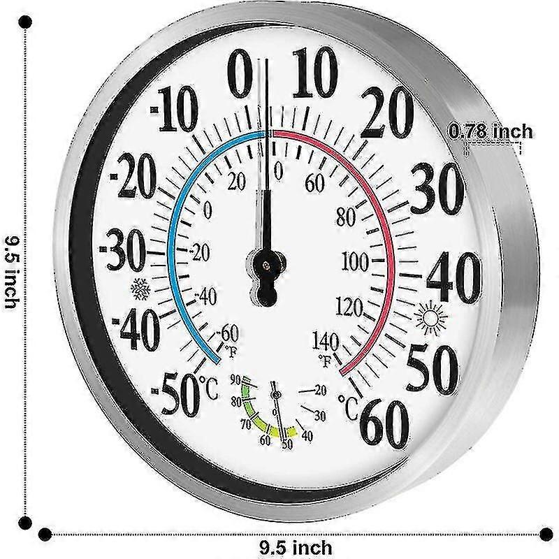 12" Outdoor Thermometer - Large Digits Wireless Indoor Outdoor ...