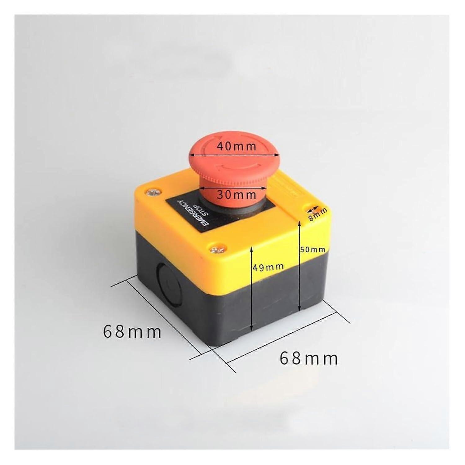 Emergency Stop Push Button Switch Red Mushroom Cap 1NO 1NC DPST AC 660V ...