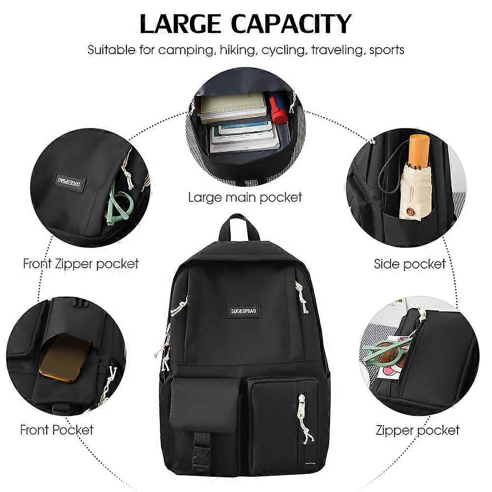 4 pcs Canvas Combo Set Bags with Crossbody Pencil Box Casual School Bag ...