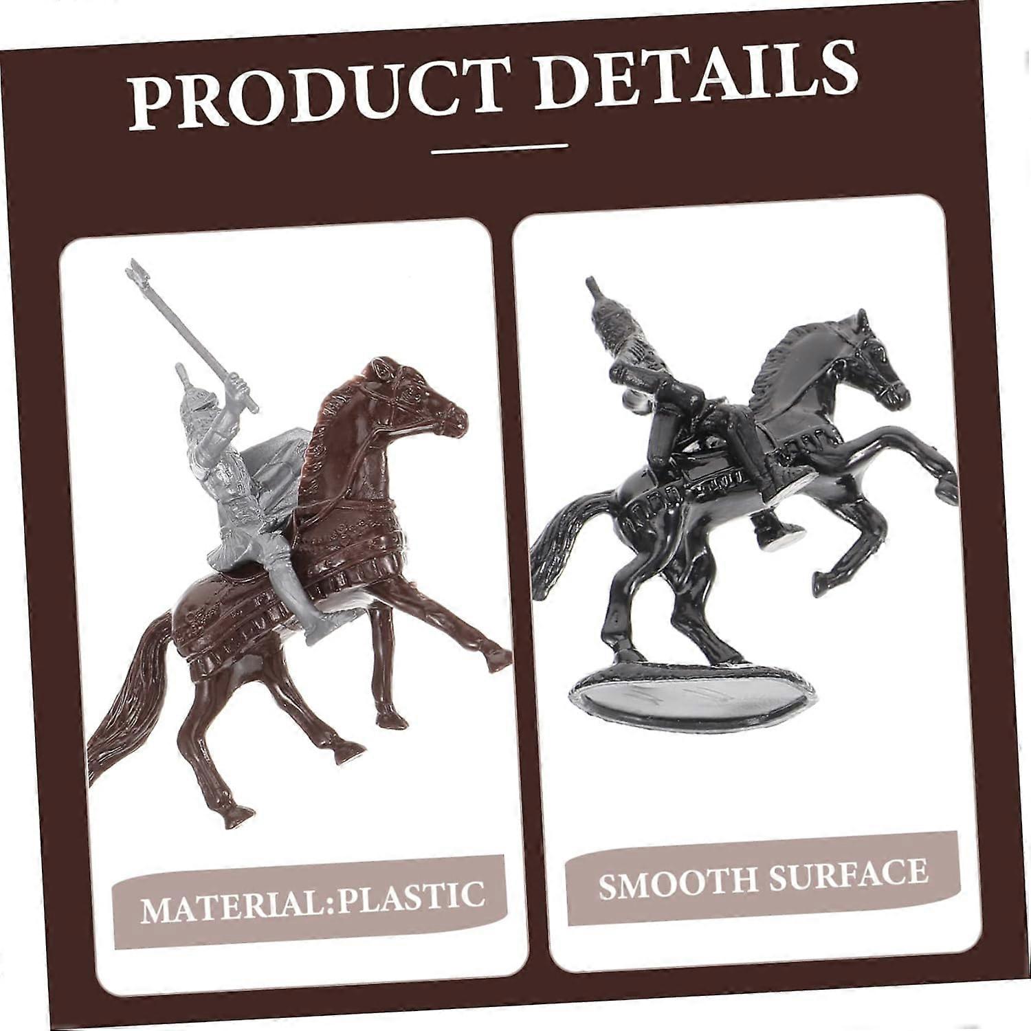 Cavalry Horse Model Knight Miniatures Set - Medieval Soldier Toy ...