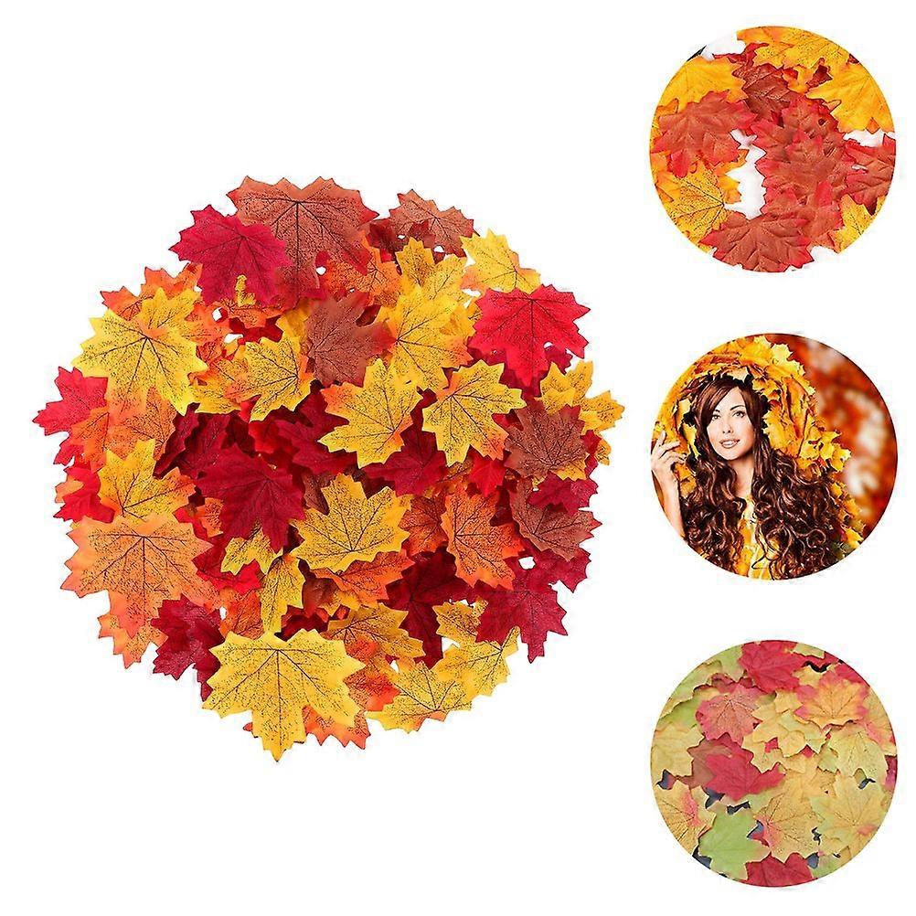 200Pcs Artificial Maple Leaves Thanksgiving Autumn Leaves Wedding Party ...