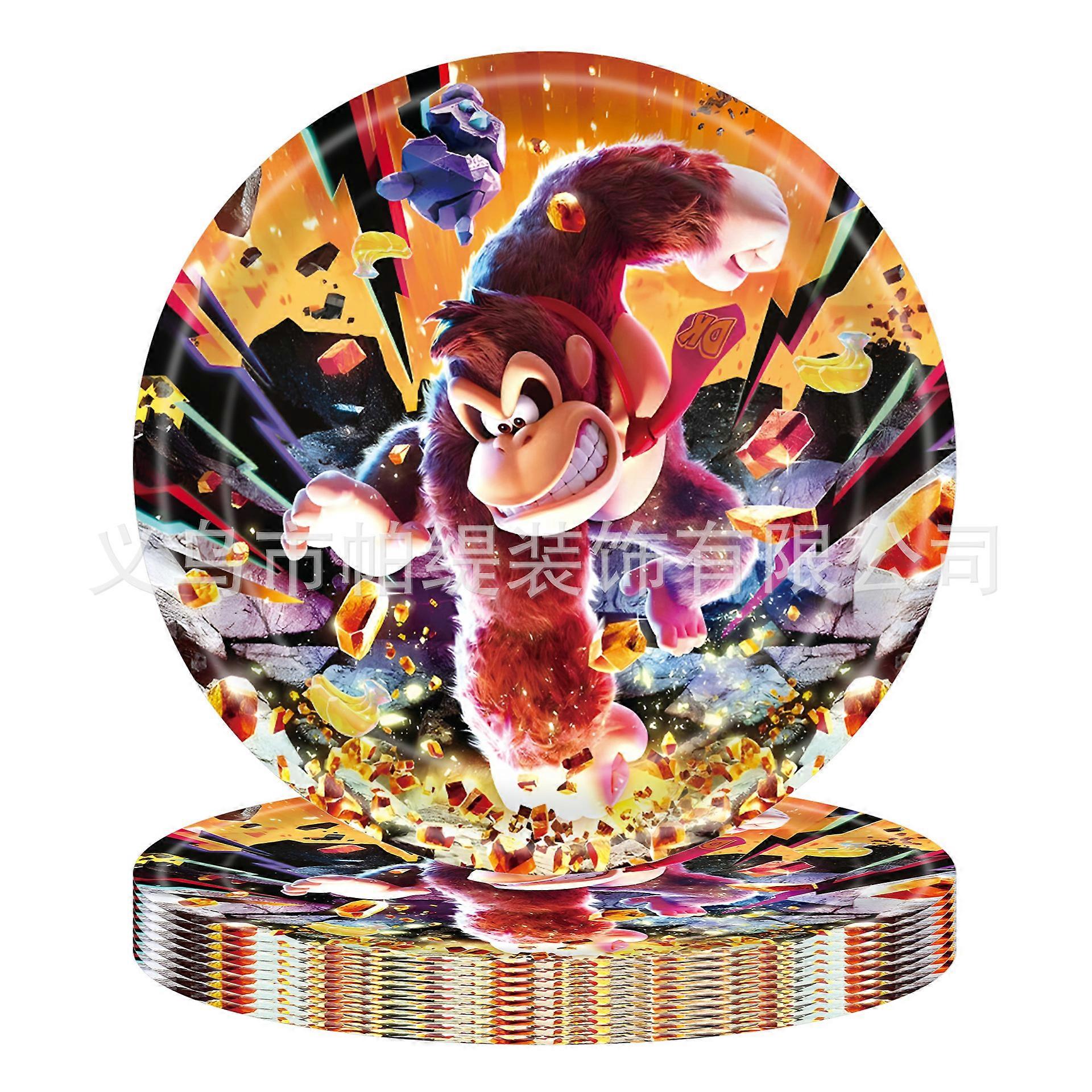 Cartoon Donkey Kong Tableware Set Banana Power Theme Kids Birthday ...