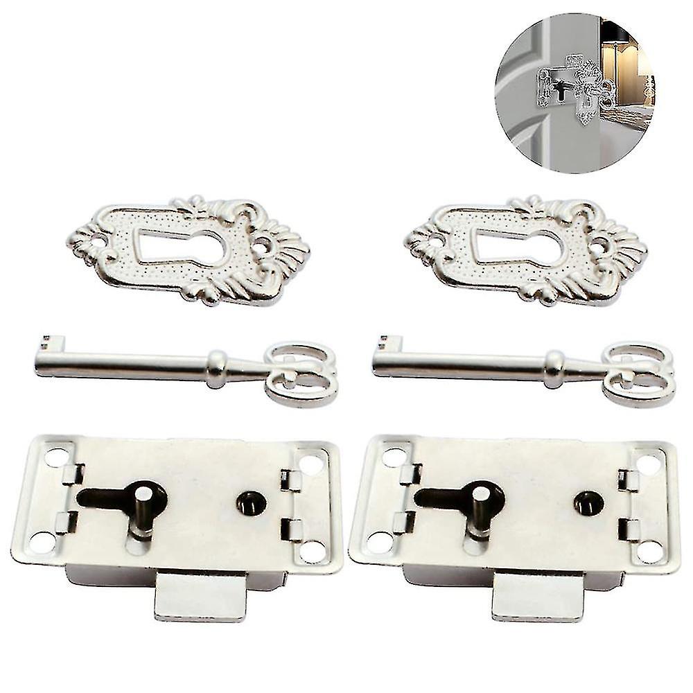 2 Sets Of Vintage Cabinet Door Lock, Cabinet Lock, Antique Furniture ...