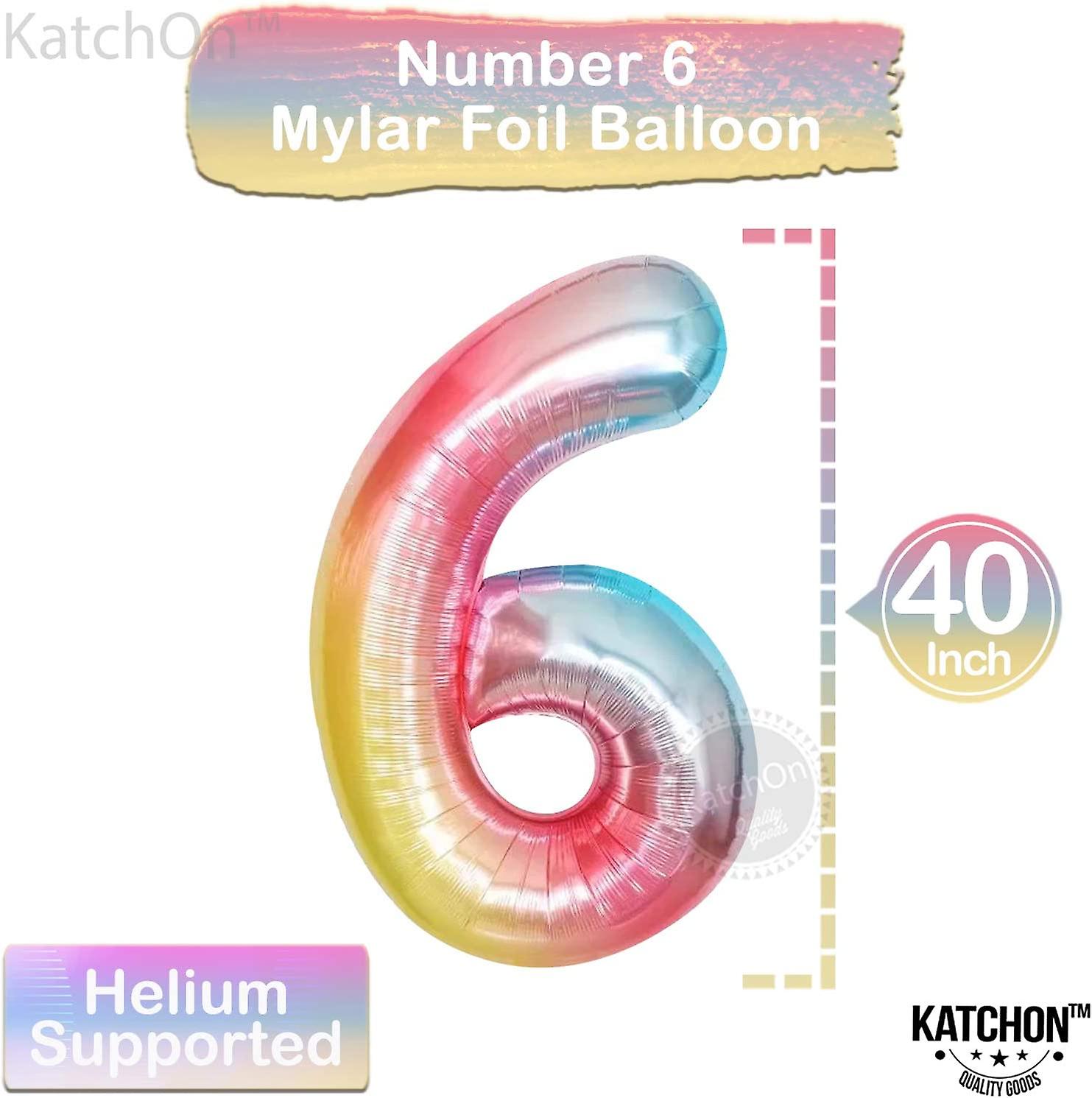 Huge, Rainbow Number 7 Balloon - 40 Inch | 7 Balloon Number for 7th ...