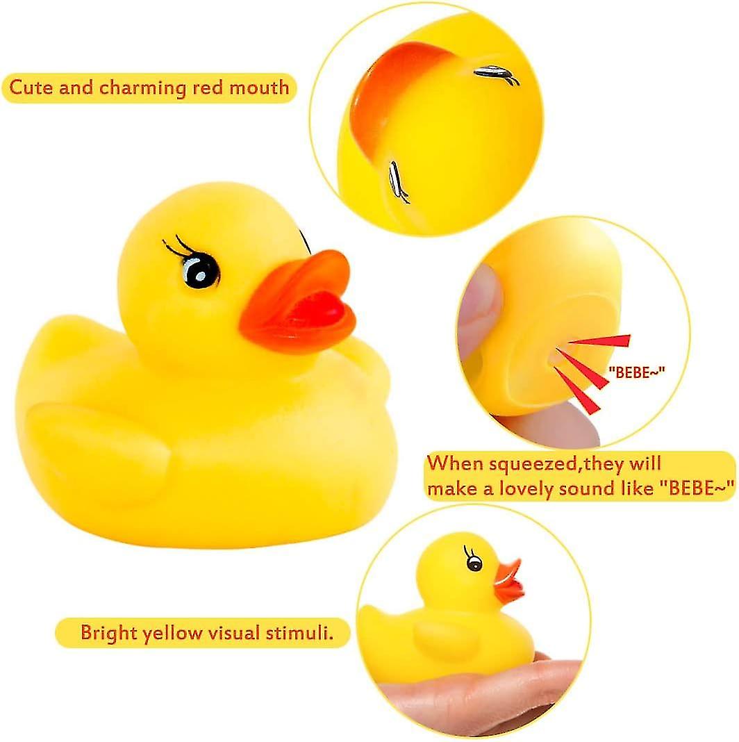 50pack Mini Rubber Ducks, Rubber Duck Bulk Float Duck Baby Bath Toy ...