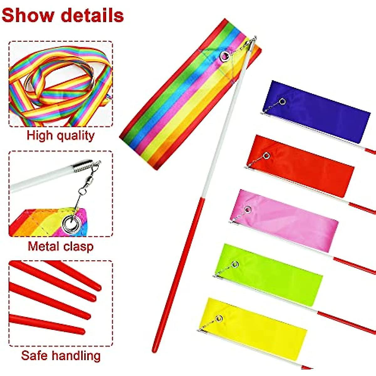 6 Pcs 2m Dance Ribbons Rhythmic Gymnastics Ribbon Dancing Streamers ...