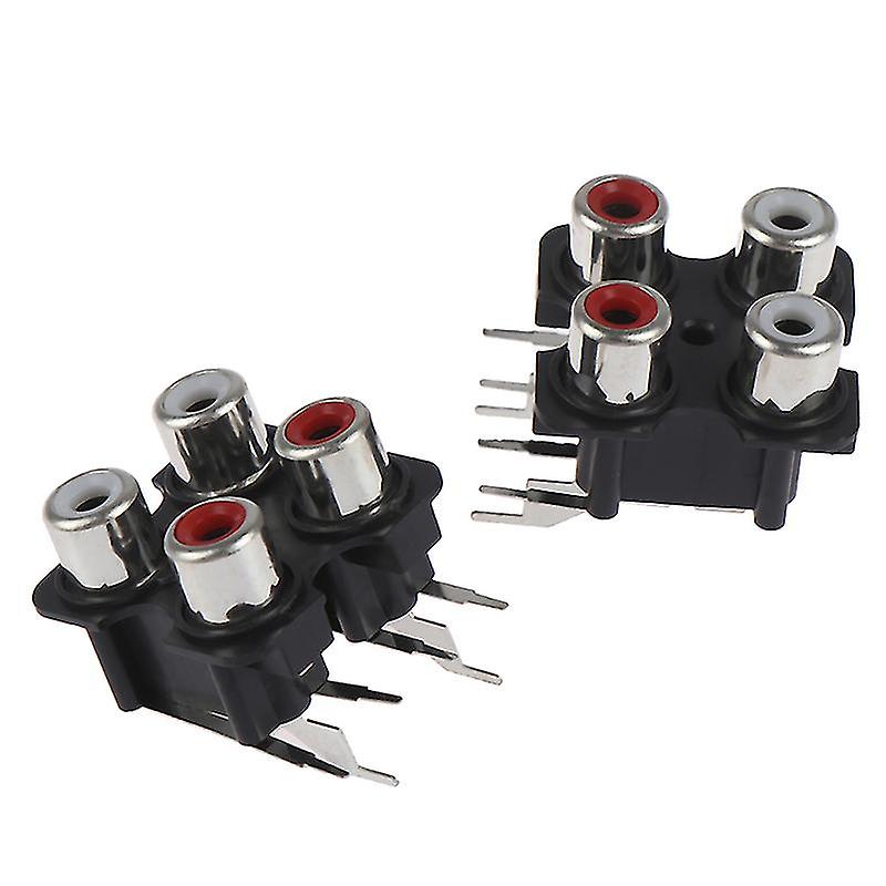 2pcs 4way 6pin Rca Female Audio Video Plug Av Concentric Socket ...