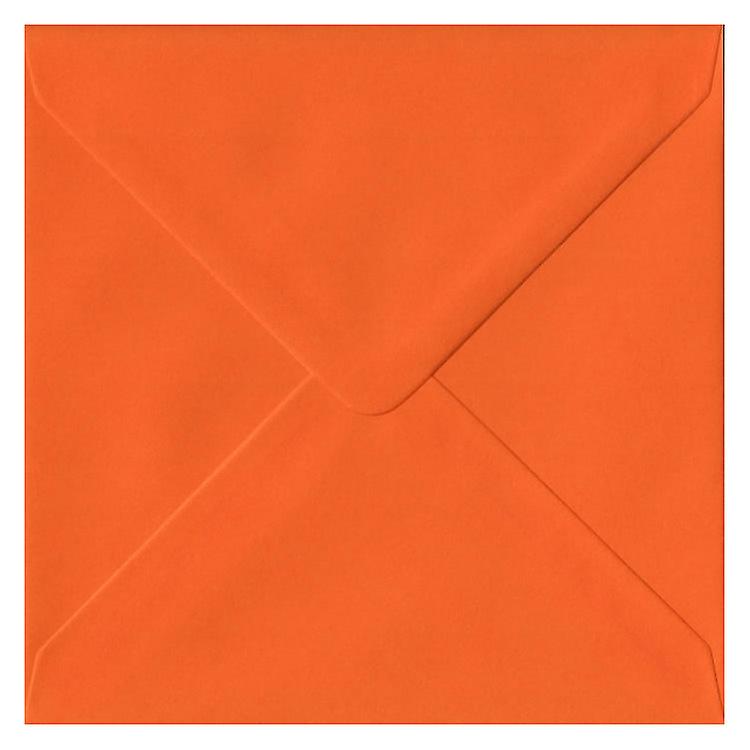 Orange Gummed 155mm Square Coloured Orange Envelopes. 100gsm FSC ...