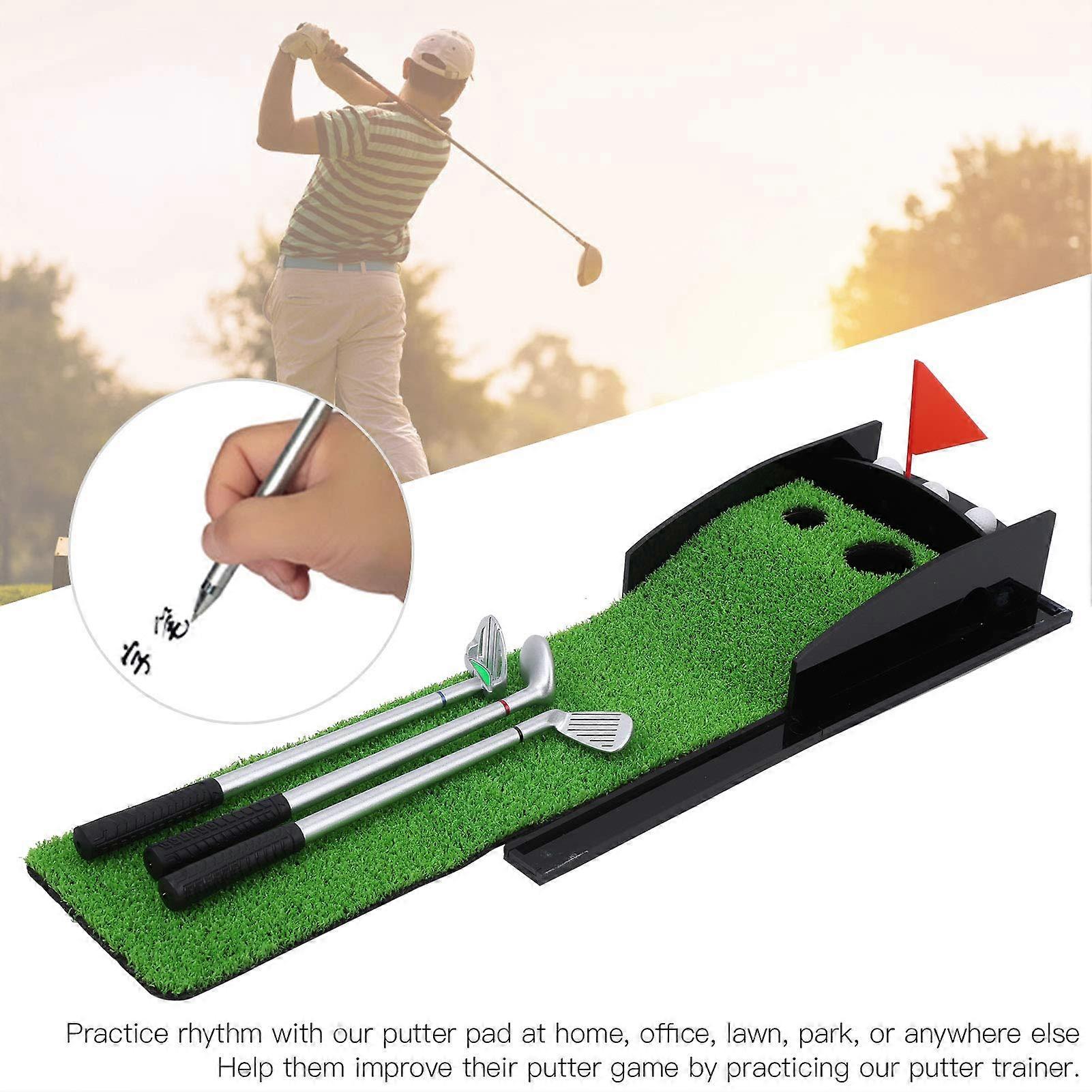 Desktop Golf Set, Simulated Grass Mat, Golf Putting Mat Practice ...