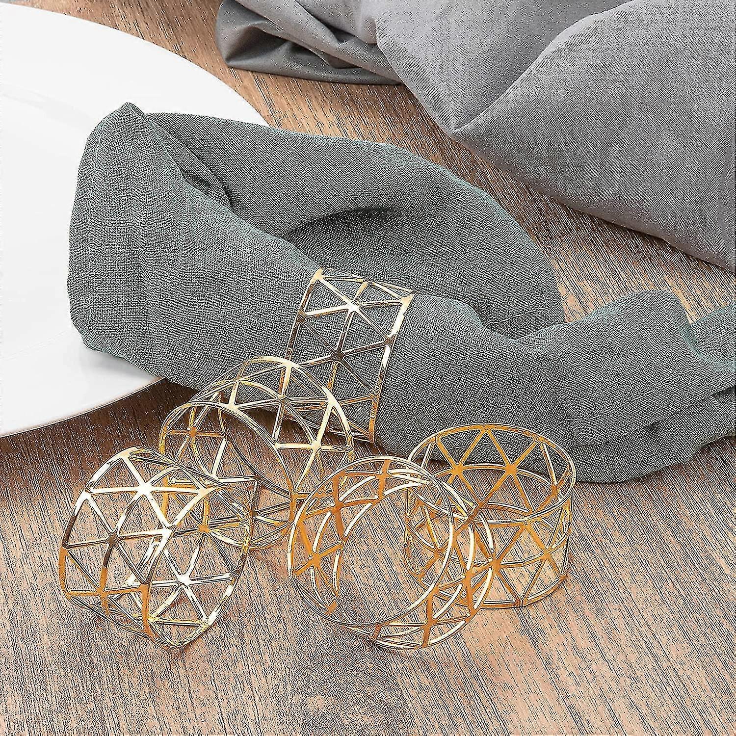 Napkin Rings,12pcs Gold Napkin Rings, Napkin Ring Holders For Dining ...