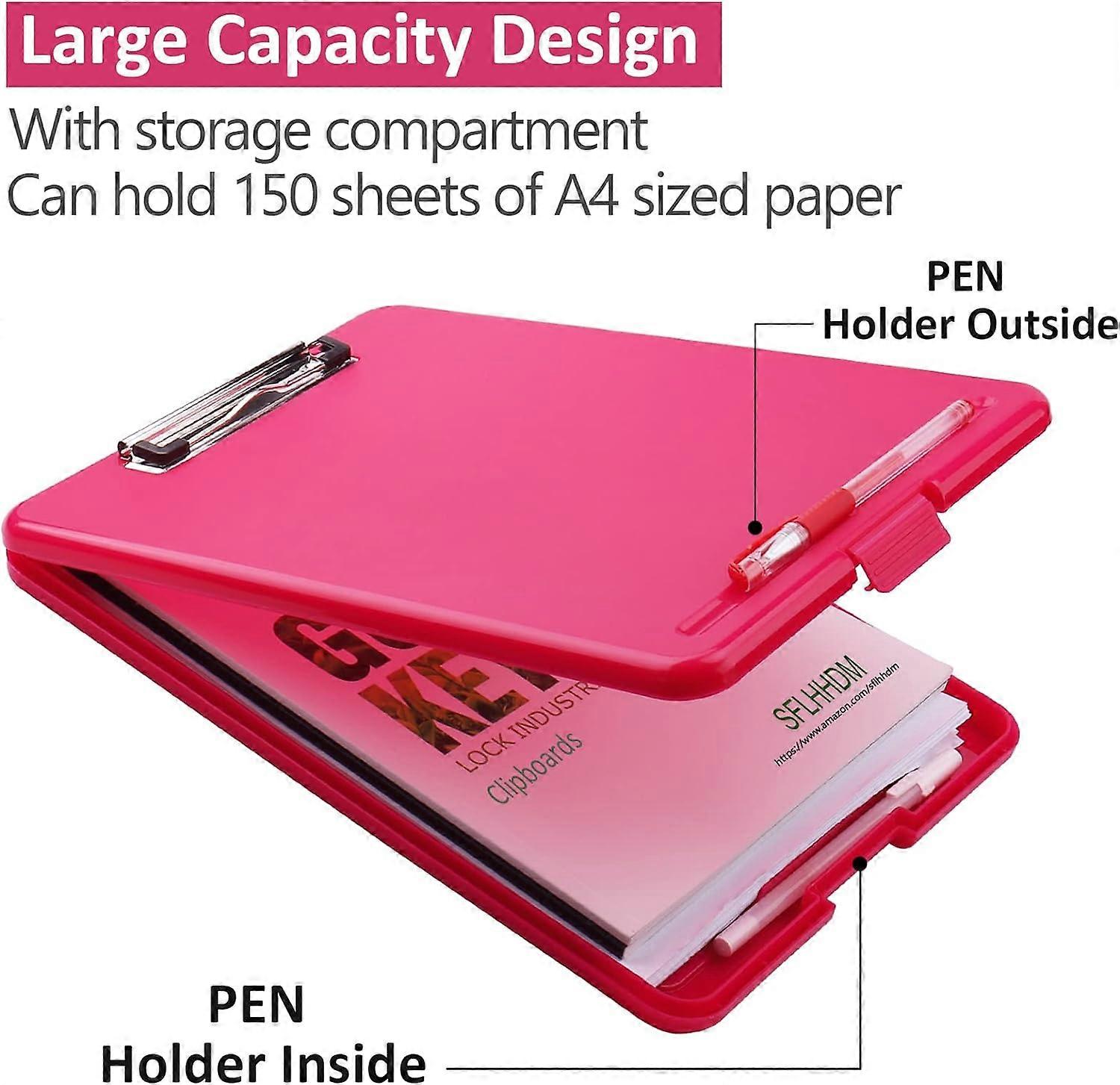 Sooez Clipboard with Storage Plastic Storage Clipboard with Low Profile ...