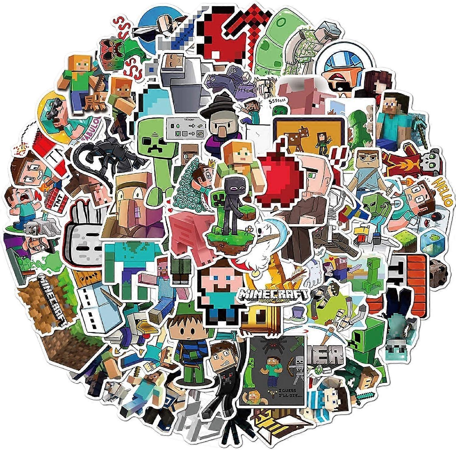 Minecraft Stickers Decals100 Pack Video Game Theme Funny Stickers for ...