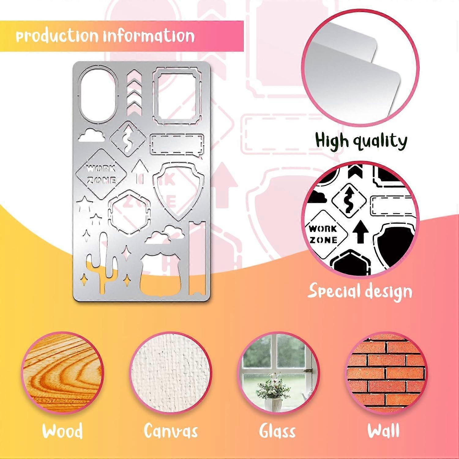 Road Sign Stencils 7x4 Inch Warning Sign Stencils Painting Template ...