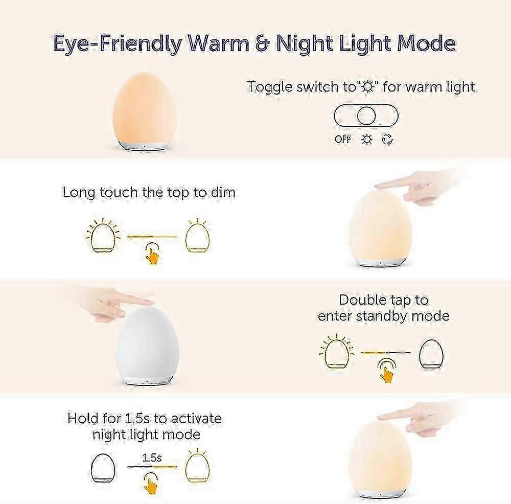 VAVA LED Night Light for Children, Night Light Child USB Rechargeable ...