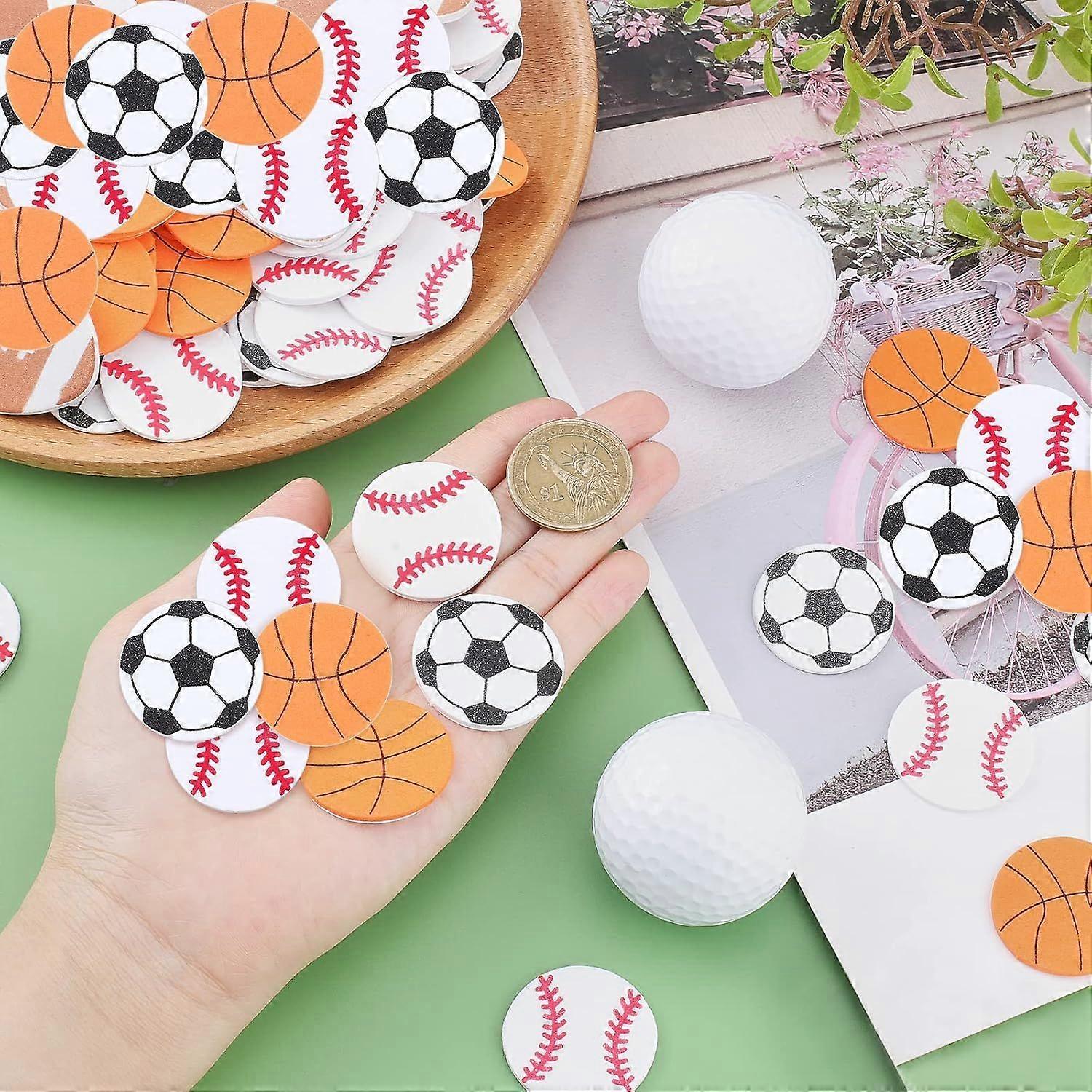 200Pcs 4 Style 6.3cm 3cm Self-Adhesive Football Stickers Baseball ...