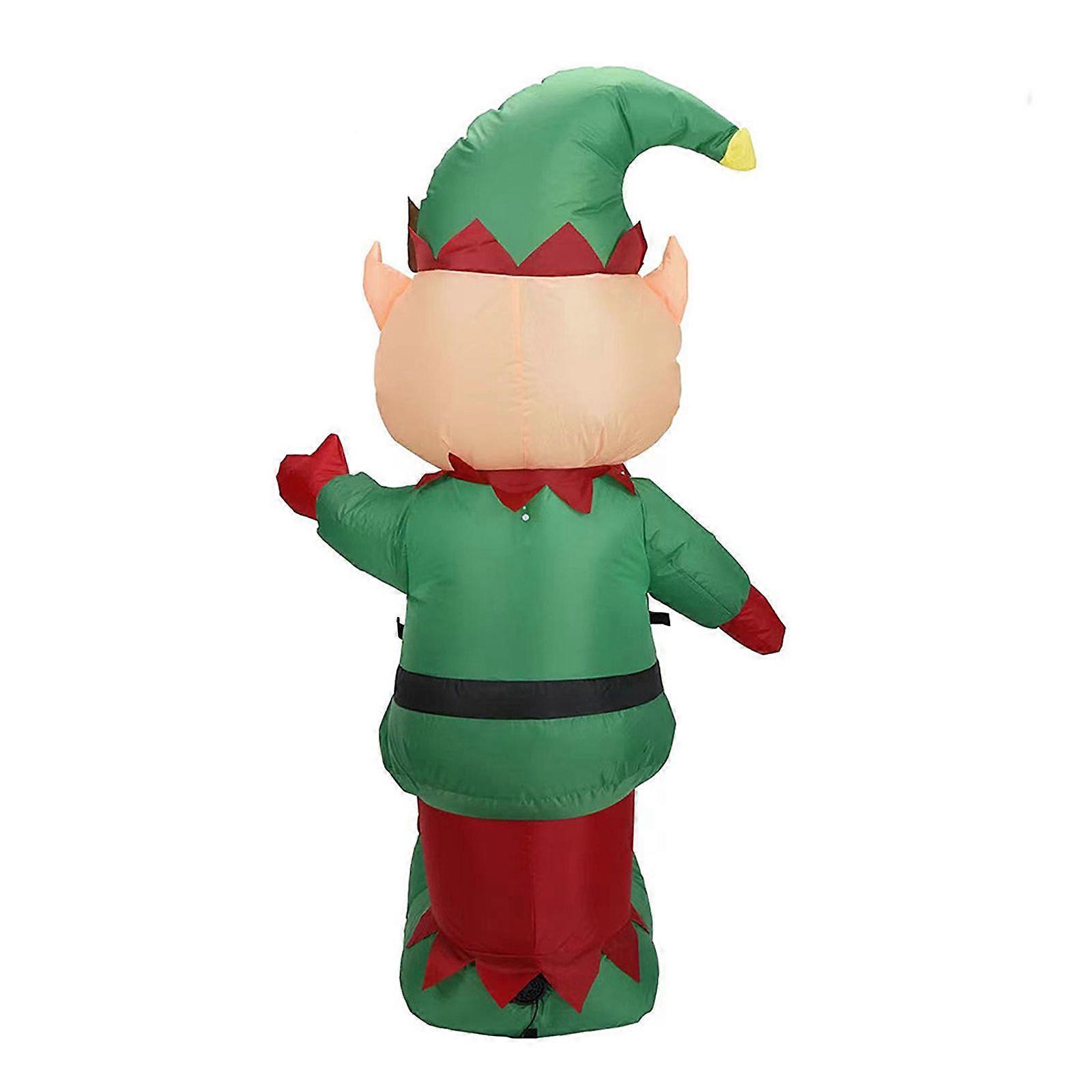 1.5m Height Christmas Elf Inflatable with LED, Stakes & Ropes | Fruugo UK