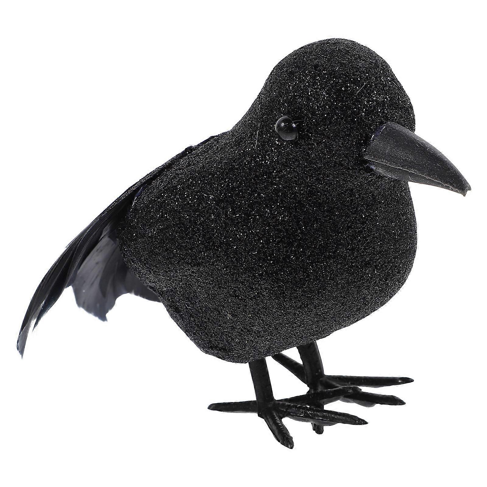 Fake Crow Figurine For Garden Decoration 6Pcs Realistic Shape Black ...