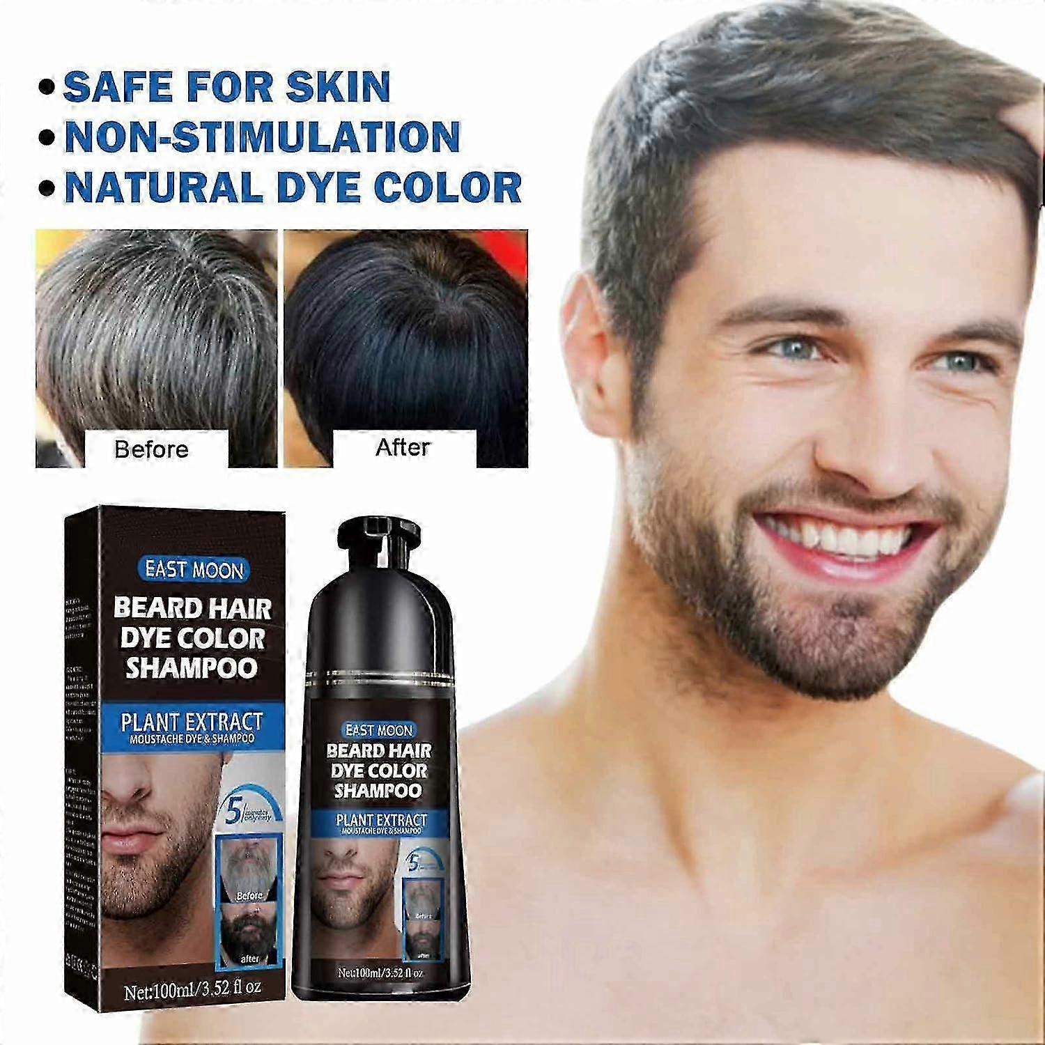 Beard Dye Shampoo For Men, Beard Hair Dye Color Shampoo, Beard Dye ...