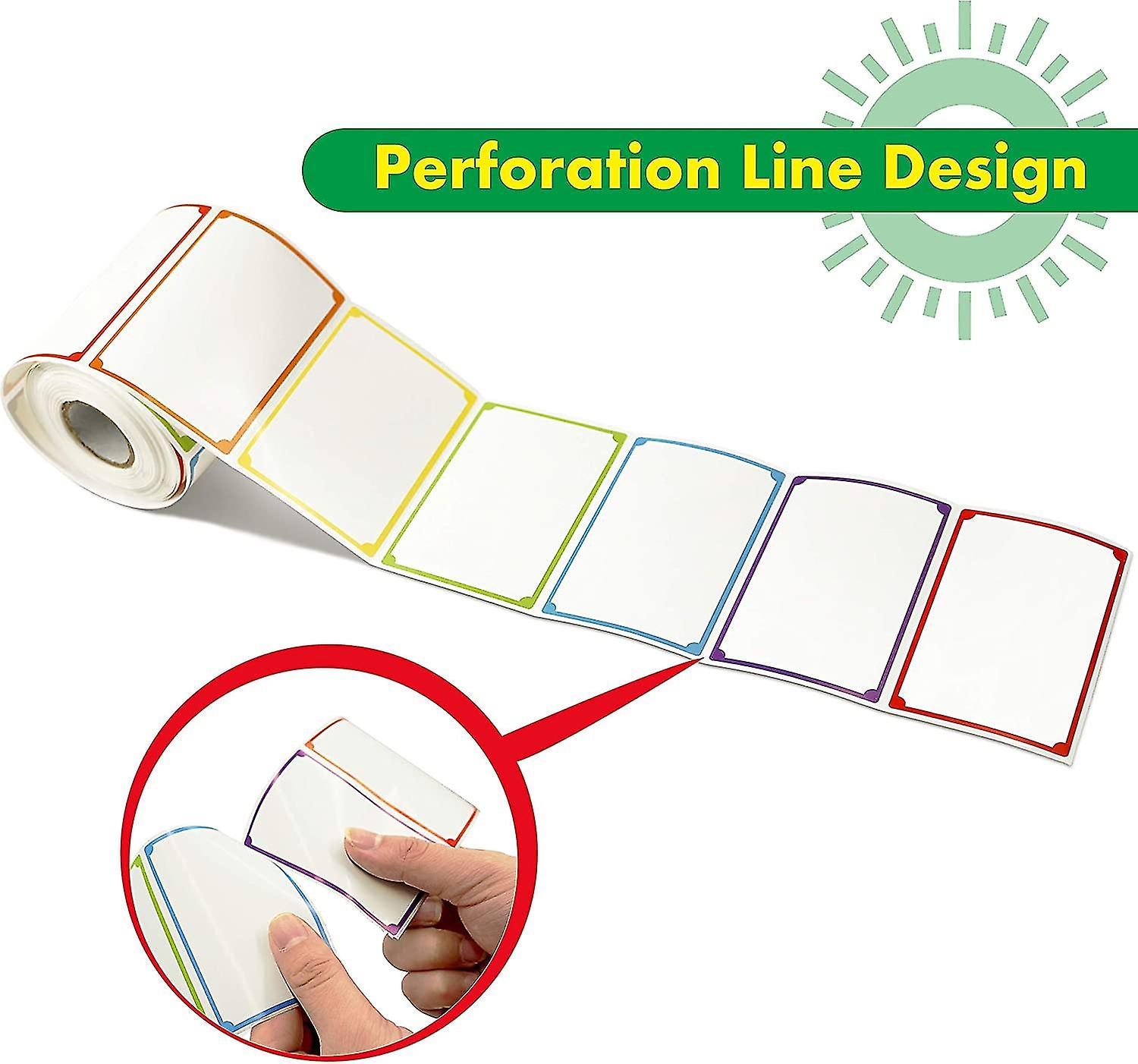 300pcs 6 Colors Plain Name Tag Labels With Perforated Line For School ...