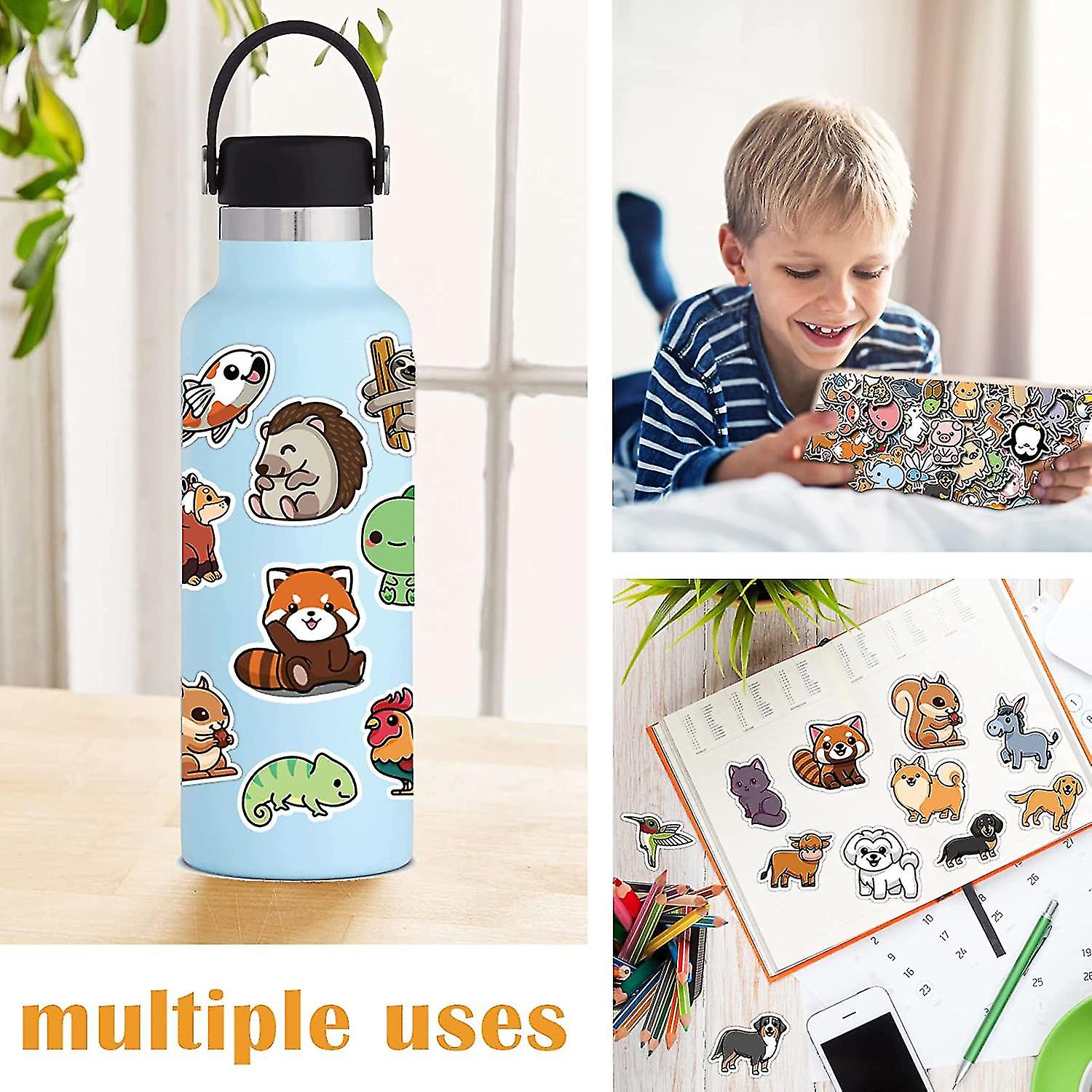 200 Pcs Cute Animal Stickers,colorful Animal Waterproof Stickers,vinyl ...