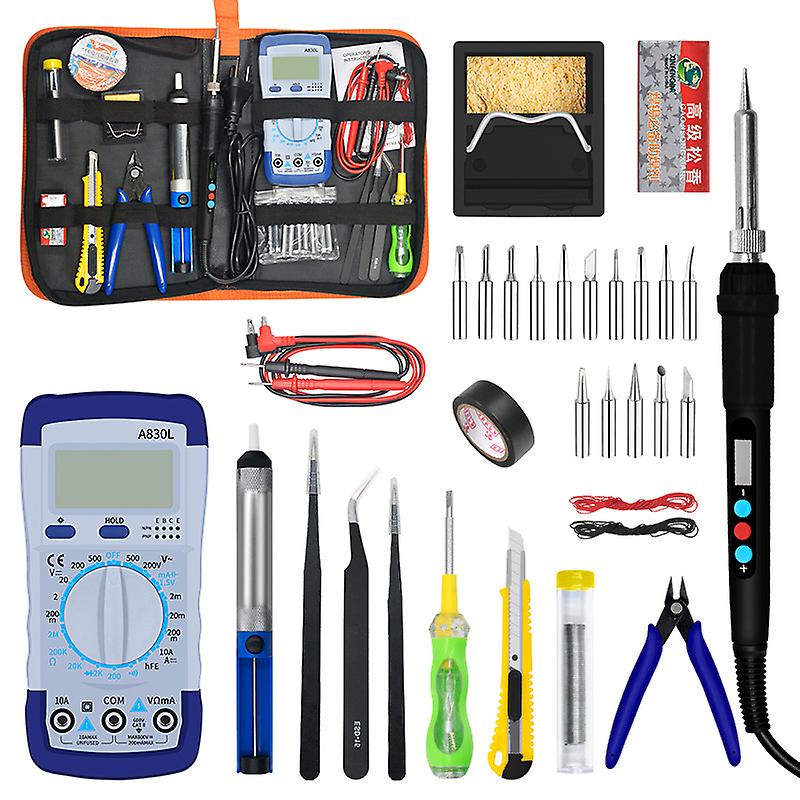 33pcs Soldering Iron Soldering Kit 60W Electric Kit Adjustable Temperature with Digital ...