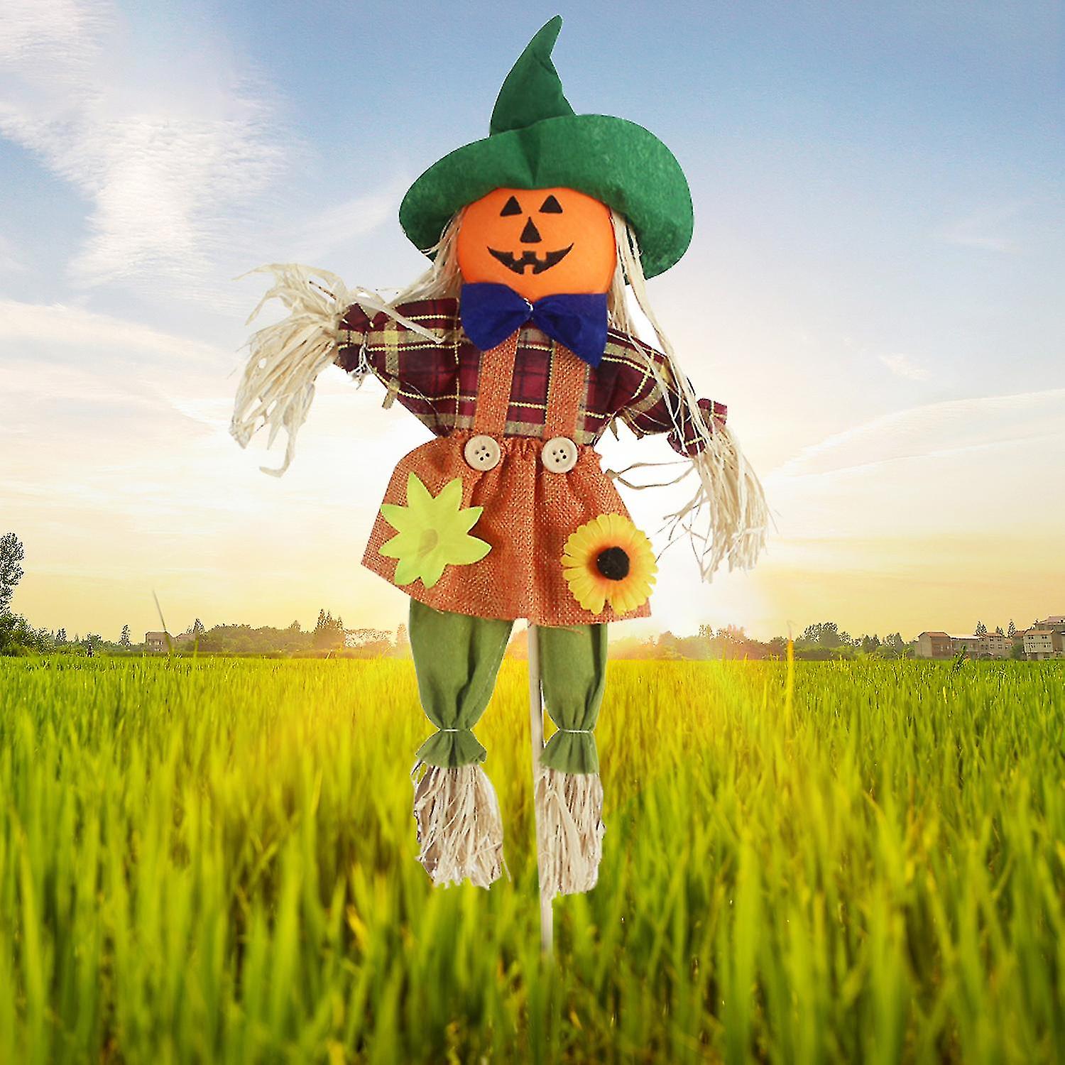 Scarecrow Decor Attractive Colorful with Bucket Halloween Adorable ...