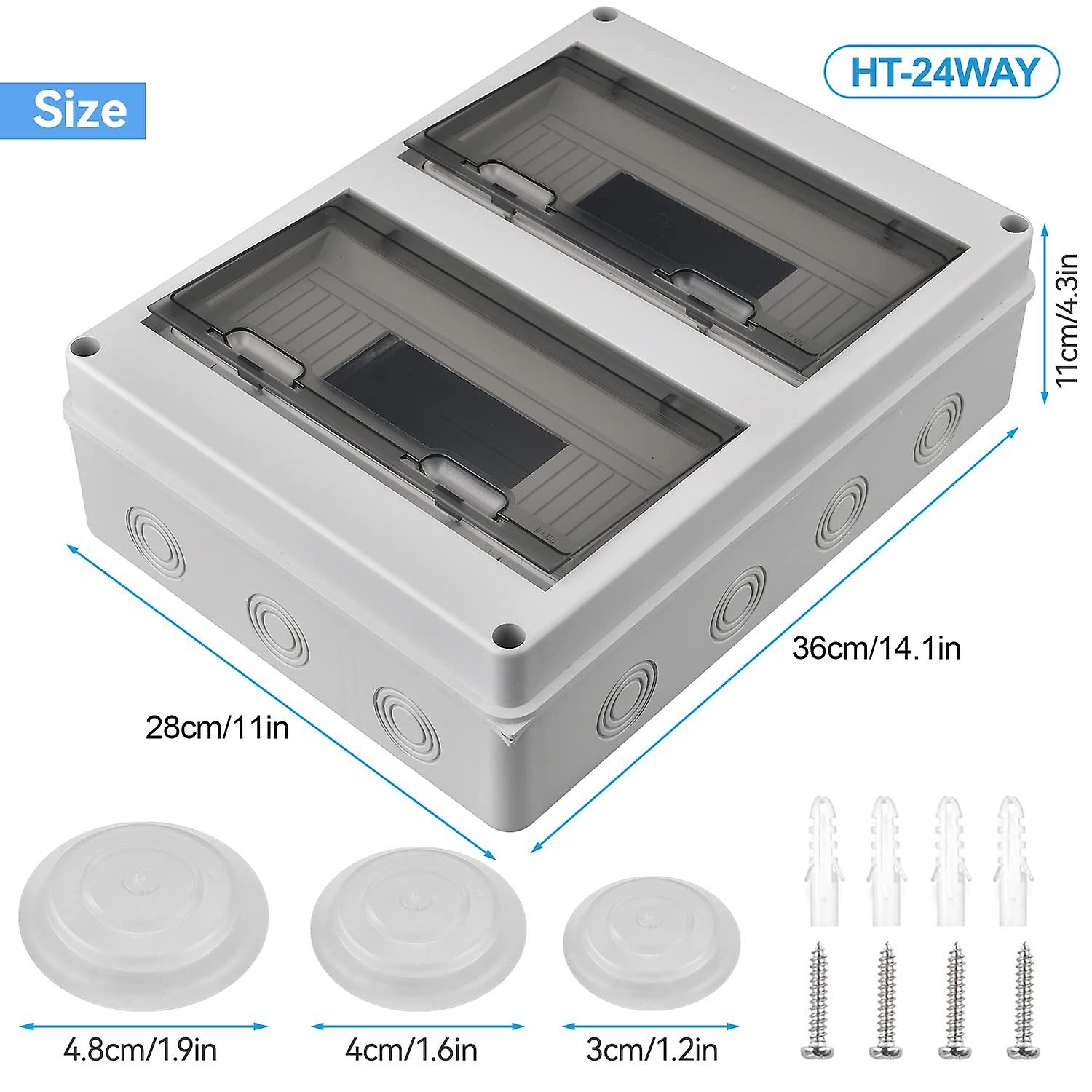 IP65 Outdoor Waterproof Electrical Enclosure, 24 Modules, IP65 ABS ...