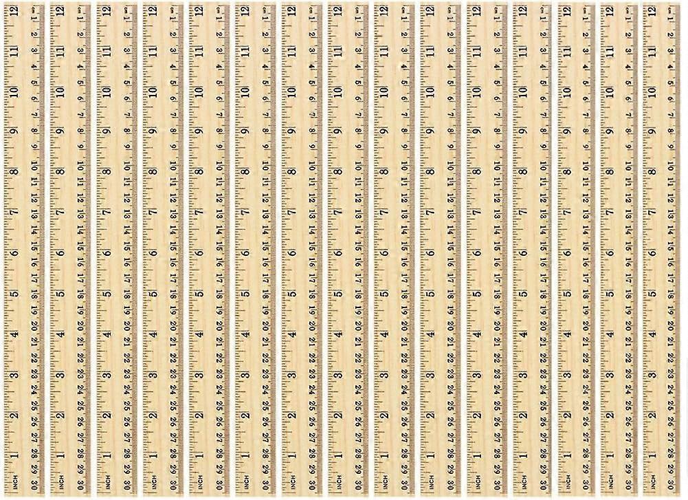 QQDD 25 Pack Wooden Ruler 12 Inch Rulers Bulk Wood Measuring Ruler ...