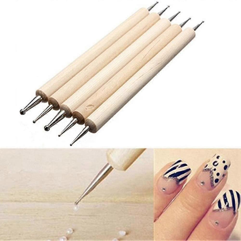 Wooden Dot Pen Marbling Tool Fake Drawing Gel Polish Painting Brush ...